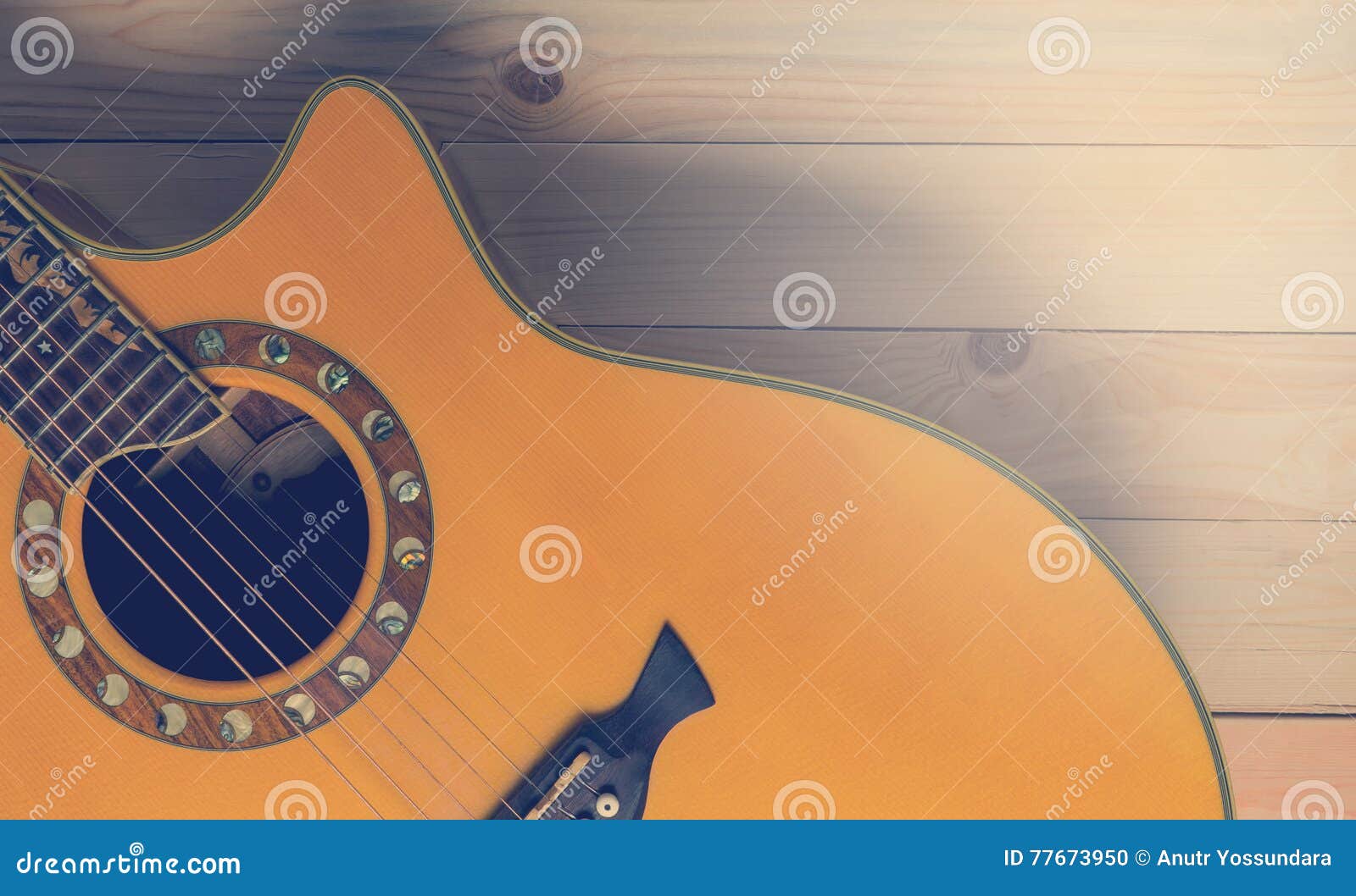 Half Section of Acoustic Guitar on Wood Stock Photo - Image of bright ...