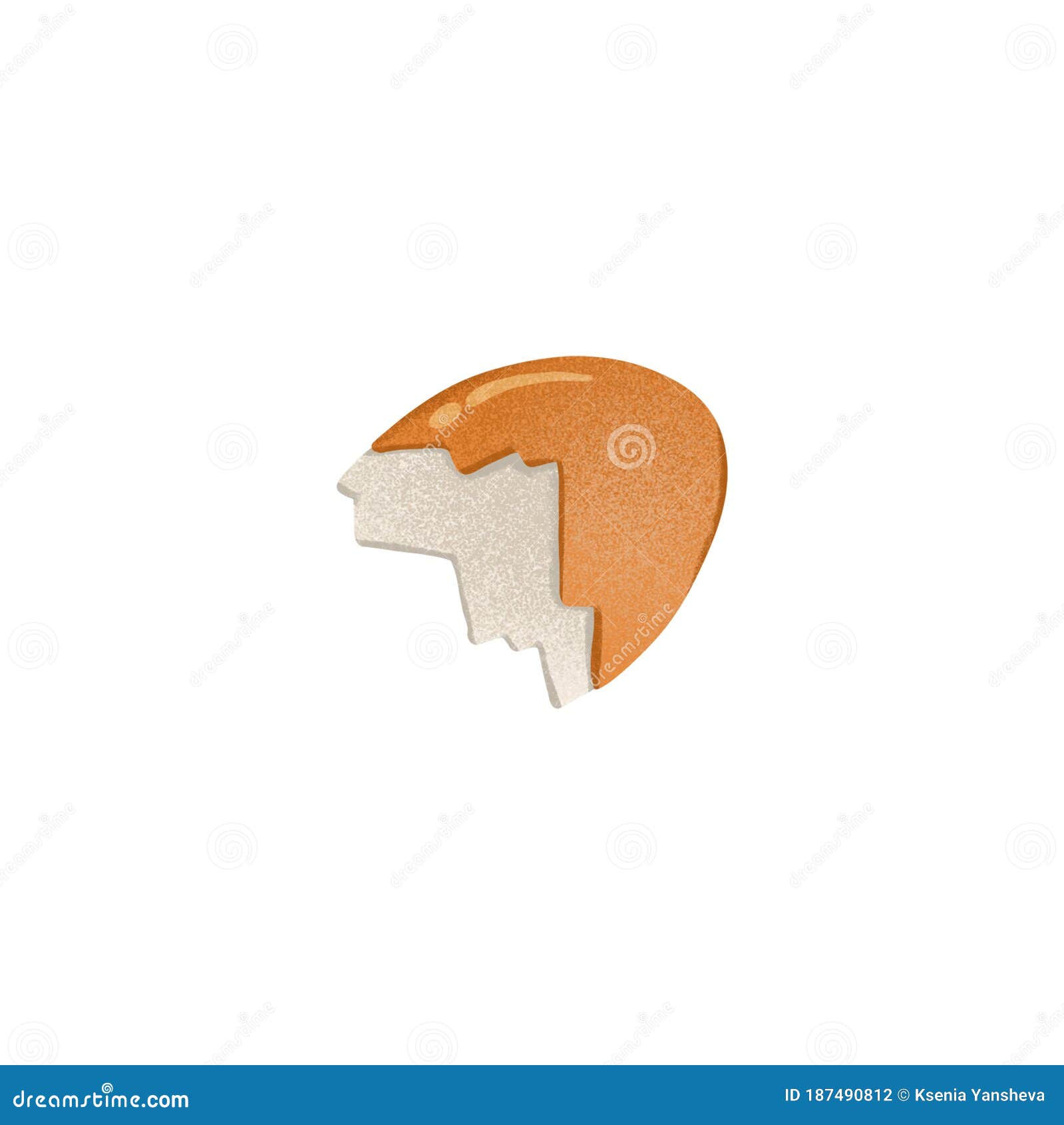 Half Shell Brown Eggshell. Print for Stickers, Cards, Invitations ...