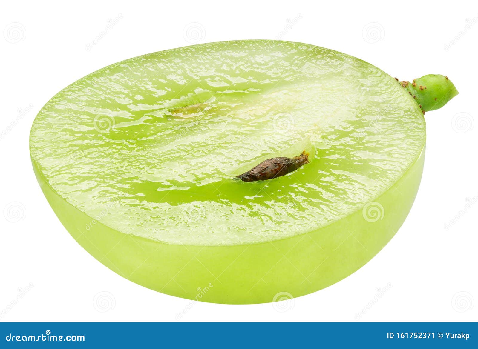Half of Single Green Grape Isolated on a White Background Stock Image ...