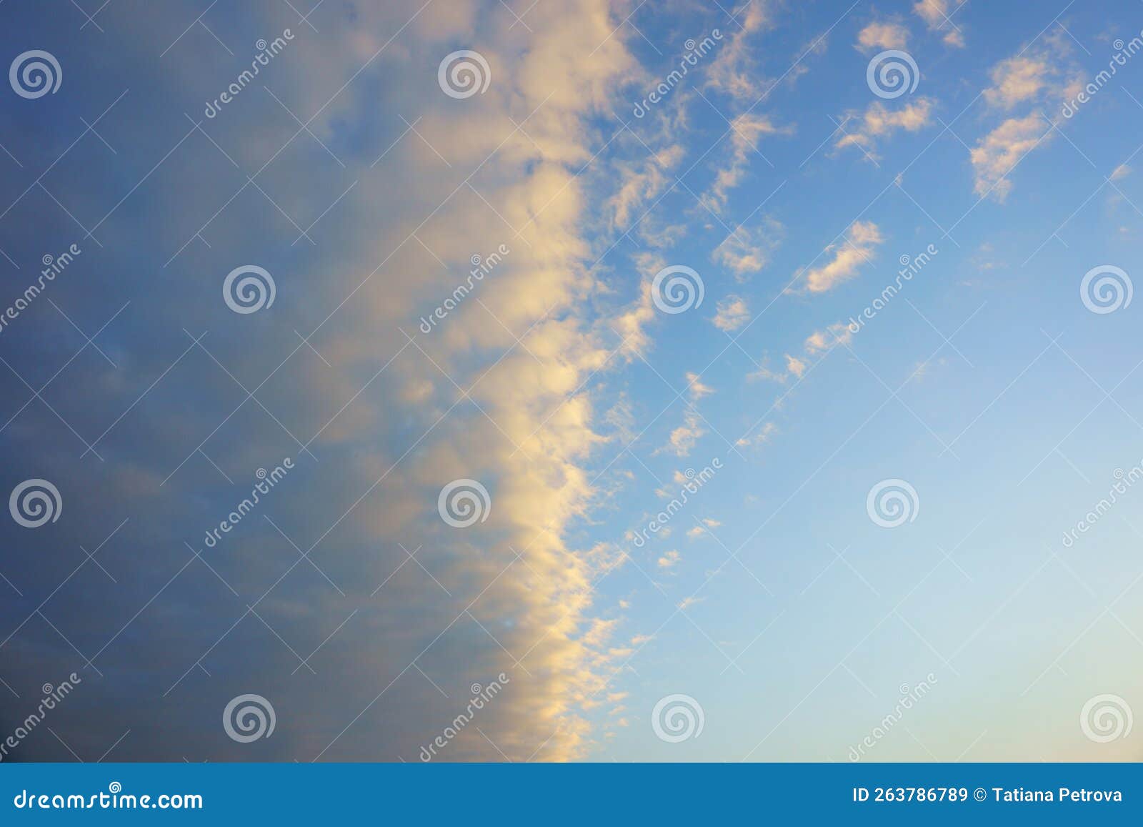 Half of the Sky is Completely Clear and Half is Covered in Clouds Stock ...