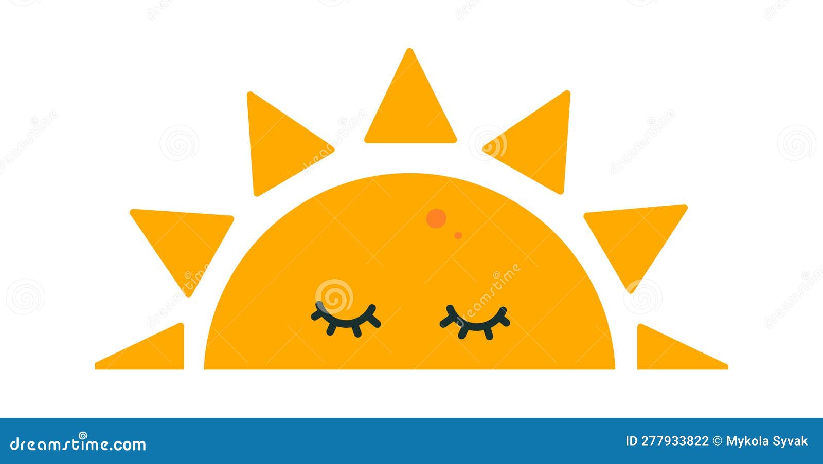 Half Sleeping Sun Character Stock Illustration - Illustration of ...