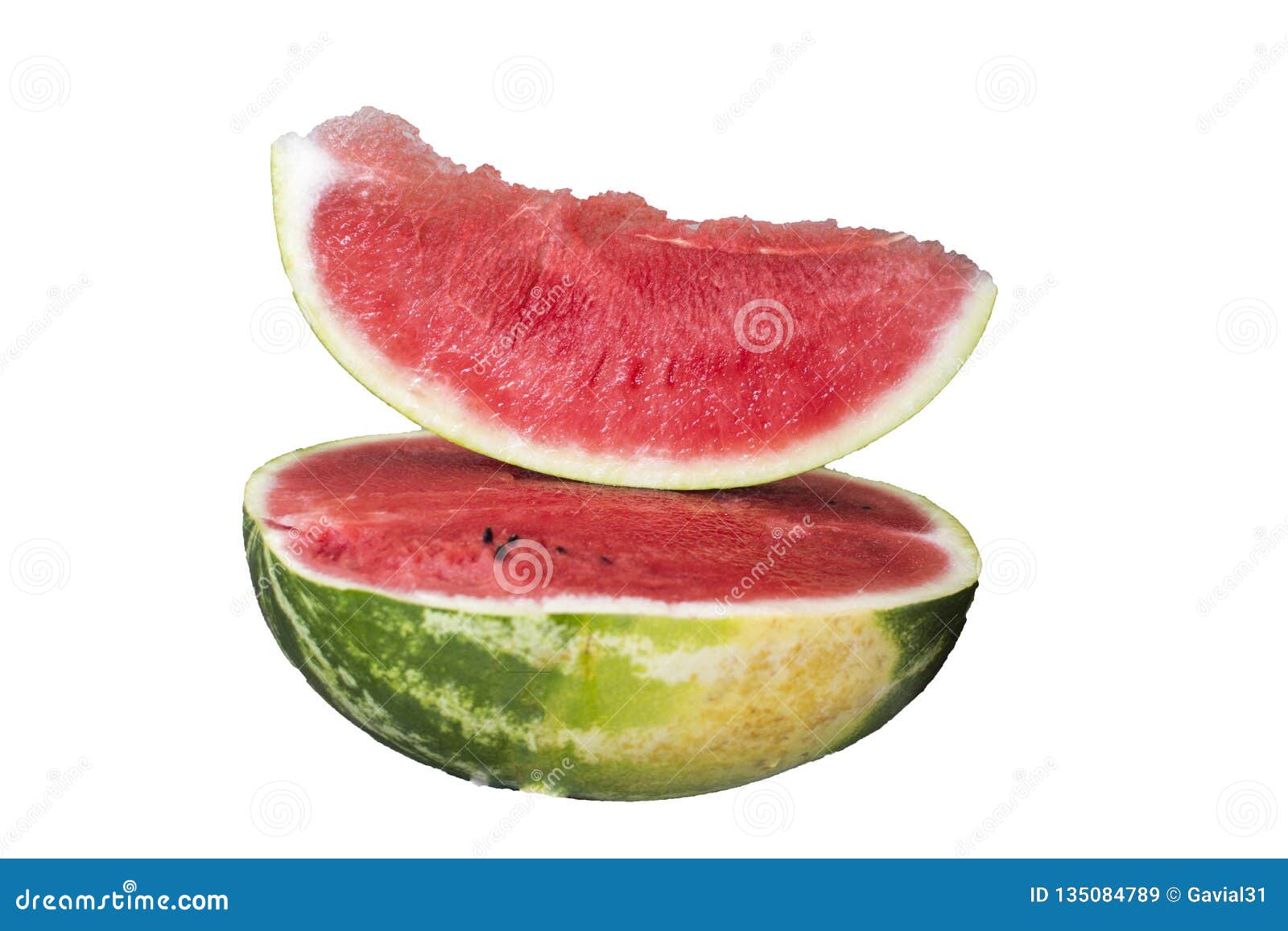 Half a Slice of Delicious Ripe Watermelon Stock Image - Image of pink ...