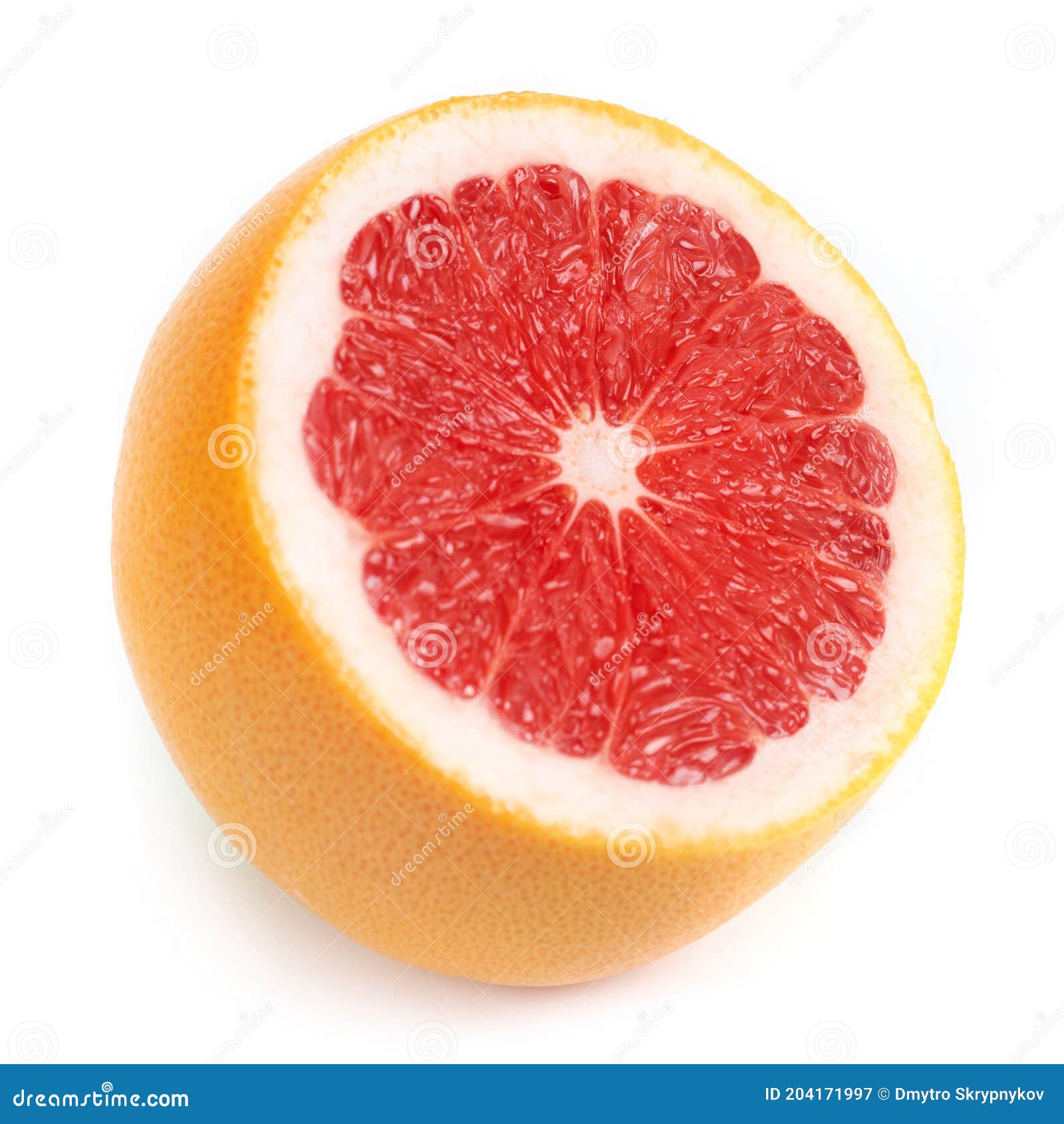 Half and Slice of Grapefruit Isolated on White Stock Image - Image of clipping, yellow: 204171997