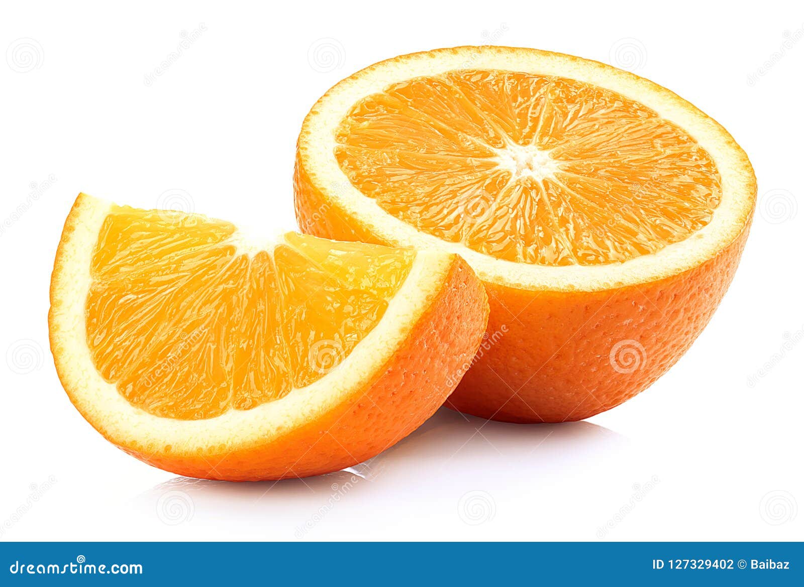 Half and Slice of Orange Fruit Stock Photo - Image of white, citrus ...