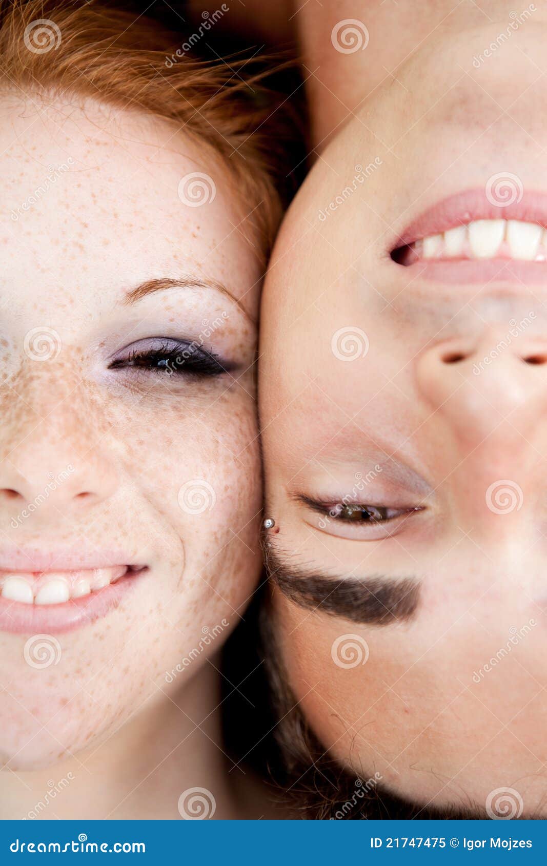 Half of smiling faces stock image. Image of face, couple - 21747475