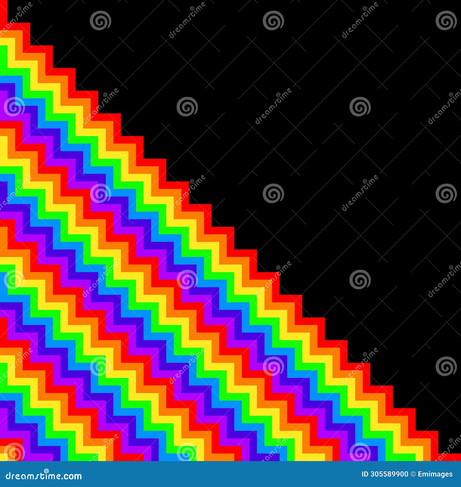 Half Black and Half Rainbow Stripes Design Stock Illustration ...