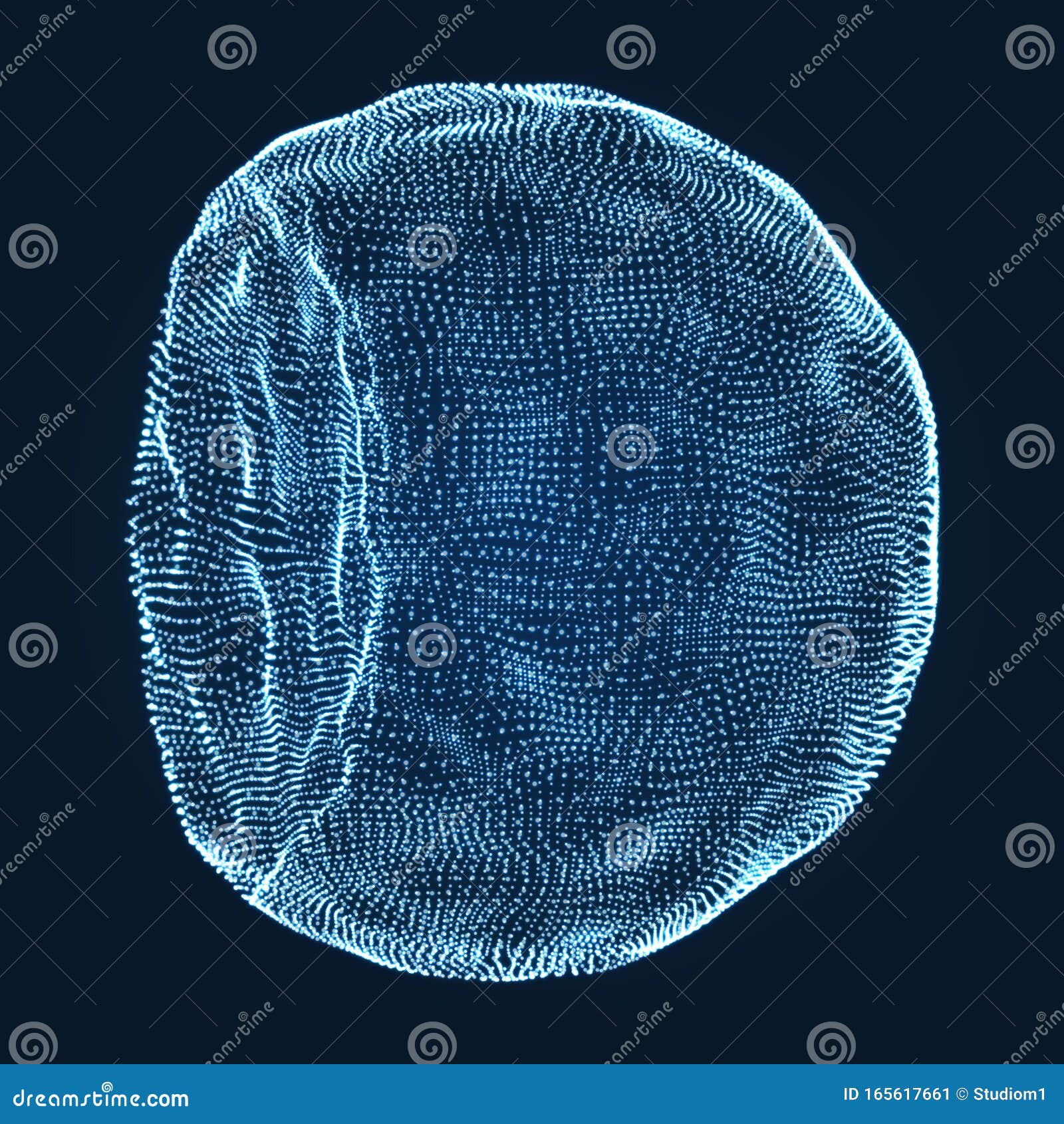 The Half-sphere Consisting of Points. Abstract Grid Stock Vector ...