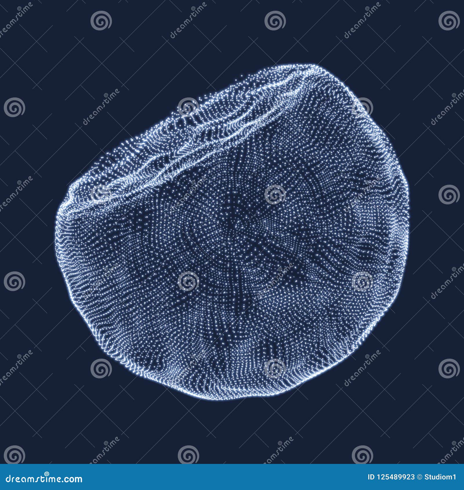 The Half-sphere Consisting of Points. Abstract Grid. Semi-sphere ...