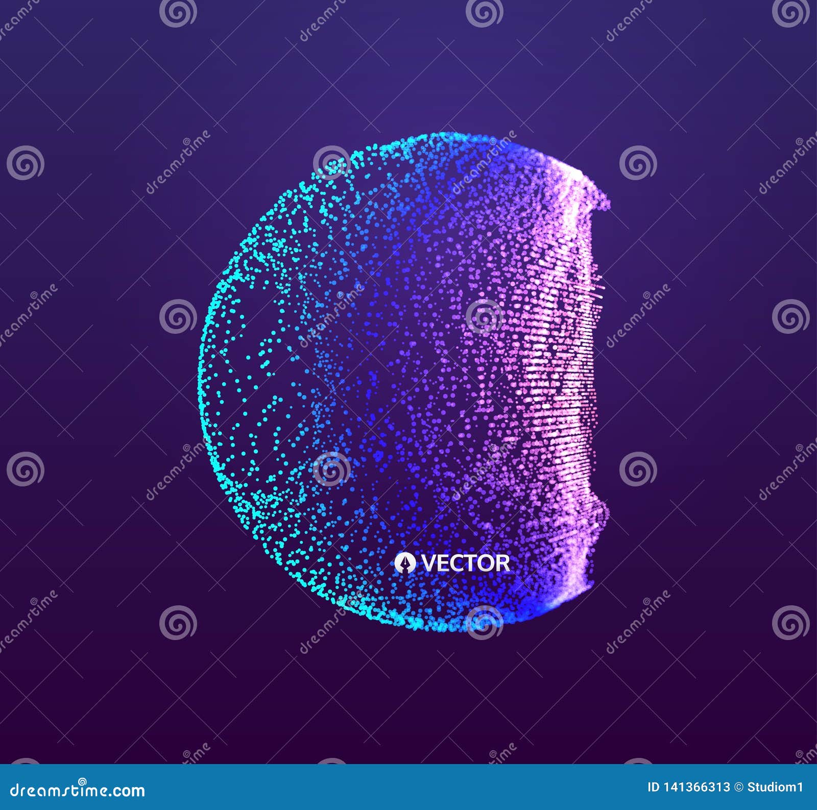 The Half-sphere Consisting of Points. Abstract Grid. Semi-sphere ...