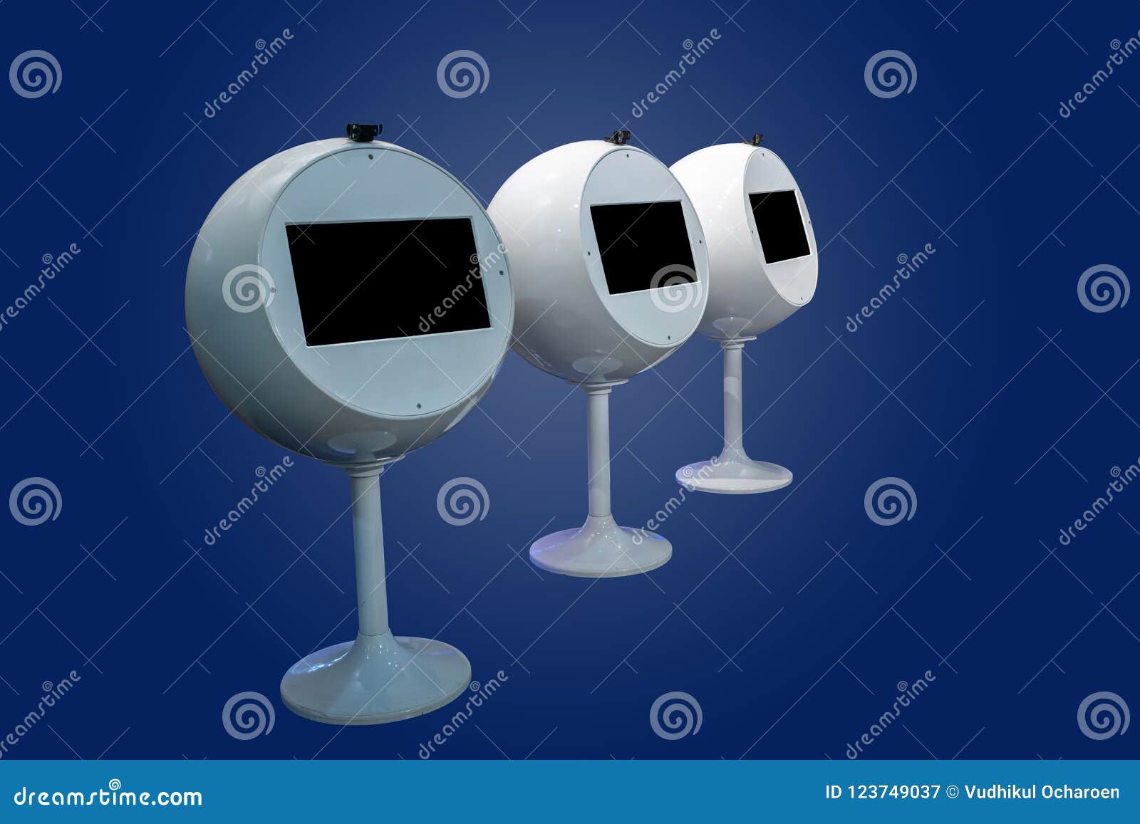 Half Sphere Shape with Built-in Monitor Screen for Display Stock Image ...