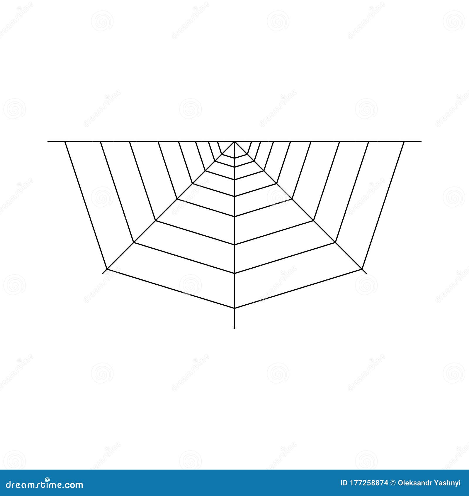 Half Spider Web Isolated on White Background. Halloween Spiderweb ...