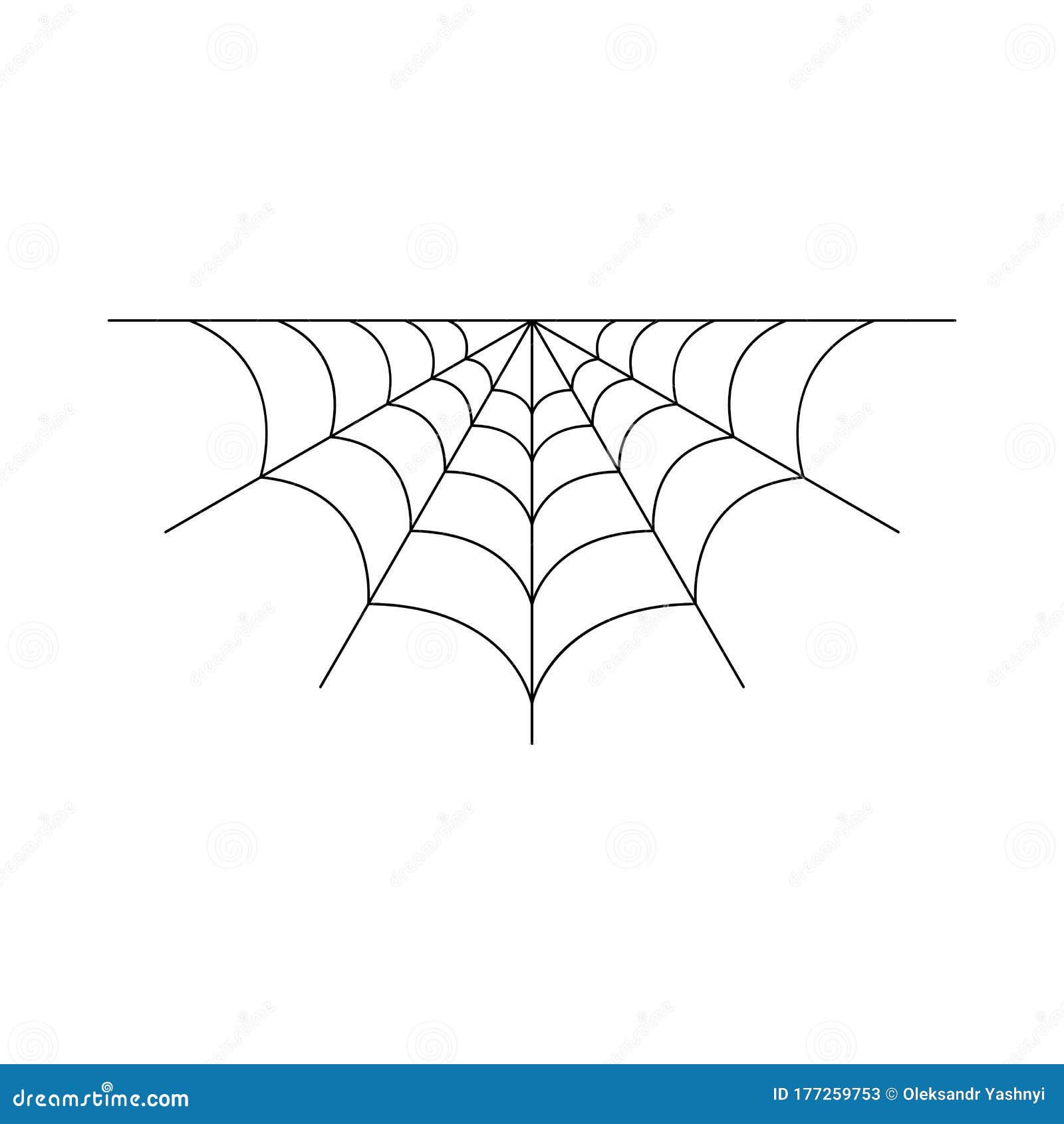 Half Spider Web Isolated on White Background. Halloween Spiderweb ...