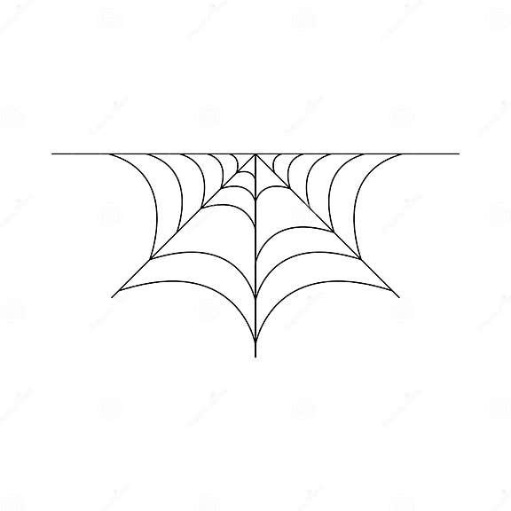 Half Spider Web Isolated on White Background. Halloween Spiderweb ...