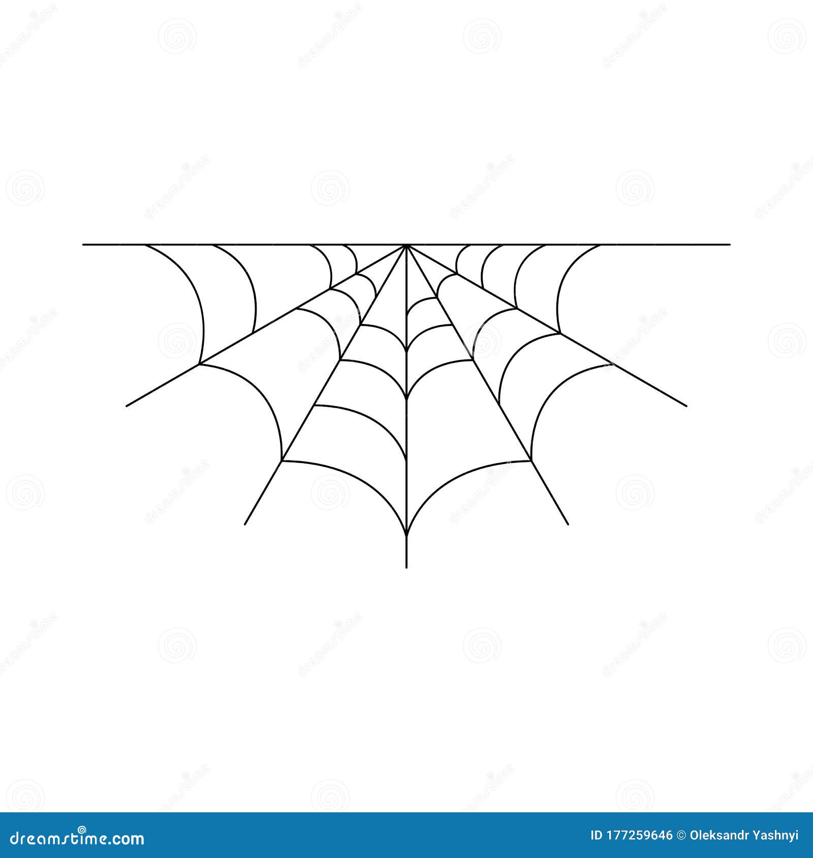 Half Spider Web Isolated on White Background. Halloween Spiderweb ...