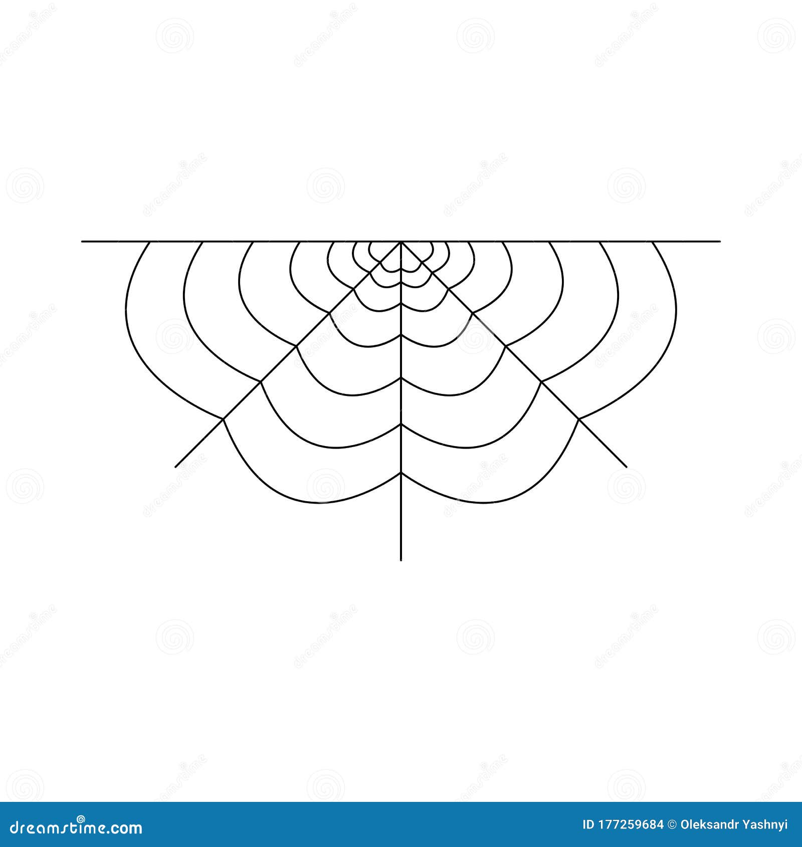 Half Spider Web Isolated on White Background. Halloween Spiderweb ...