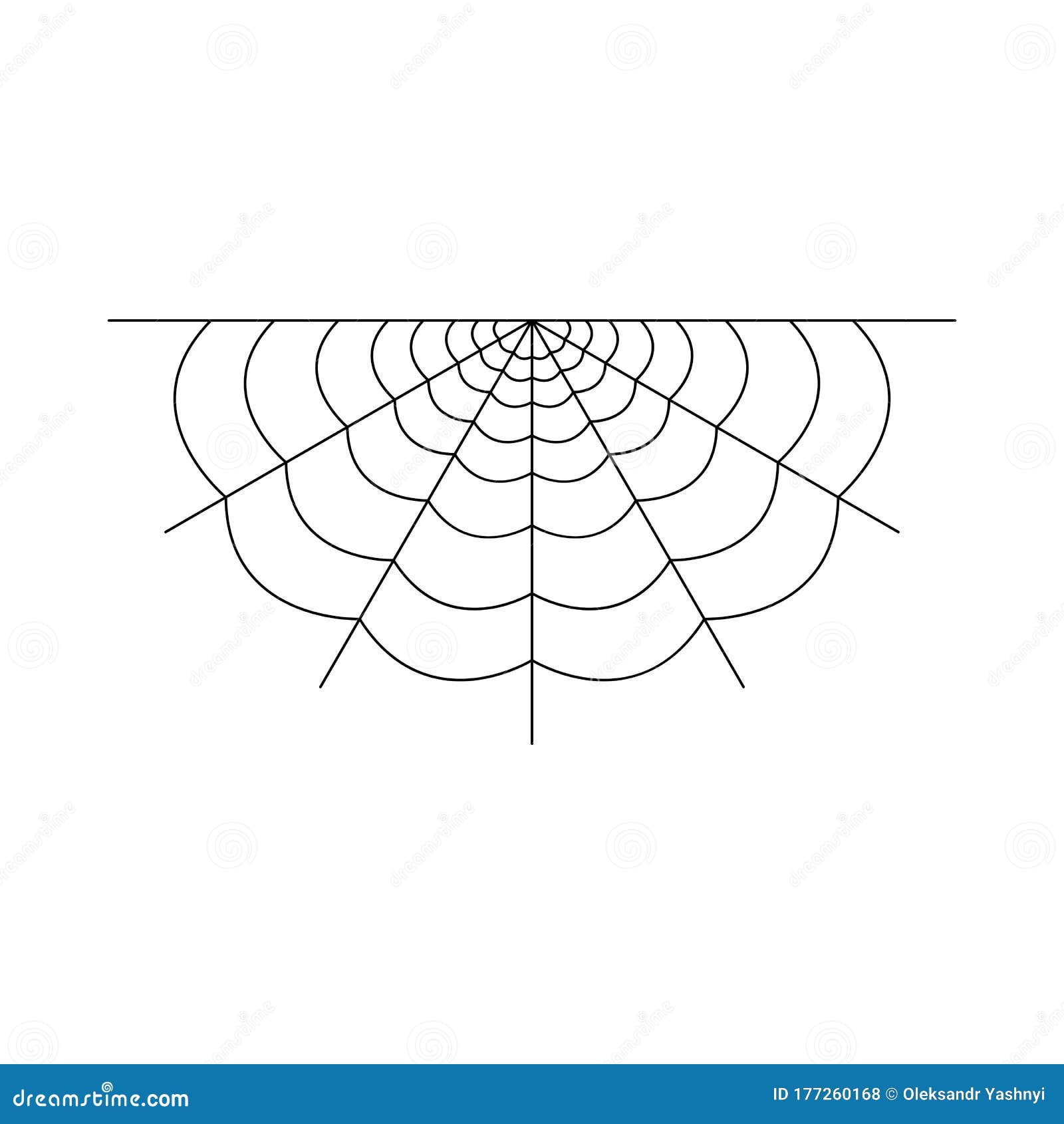 Half Spider Web Isolated on White Background. Halloween Spiderweb ...