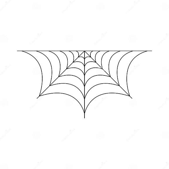 Half Spider Web Isolated on White Background. Halloween Spiderweb ...