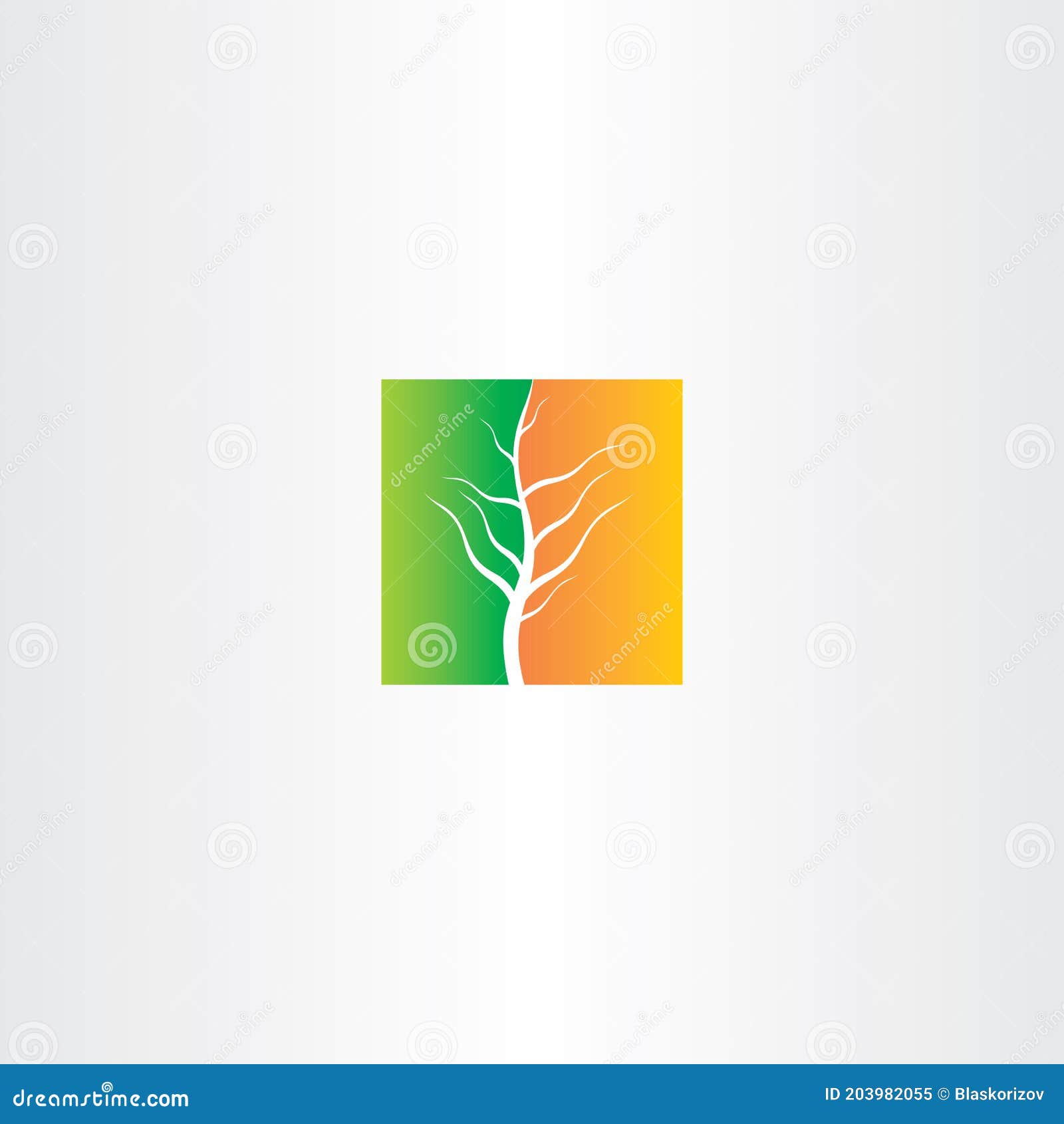 Half Spring and Half Autumn Tree Vector Icon Stock Vector ...