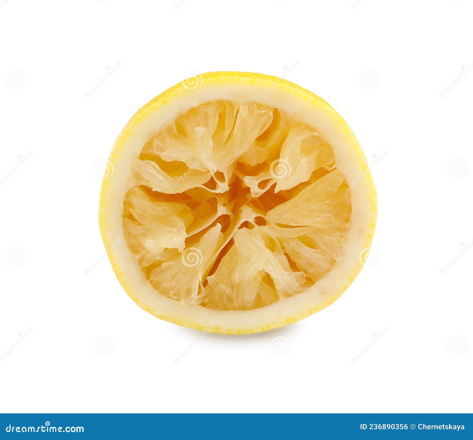 Half of Squeezed Lemon Isolated on White Stock Photo - Image of food ...