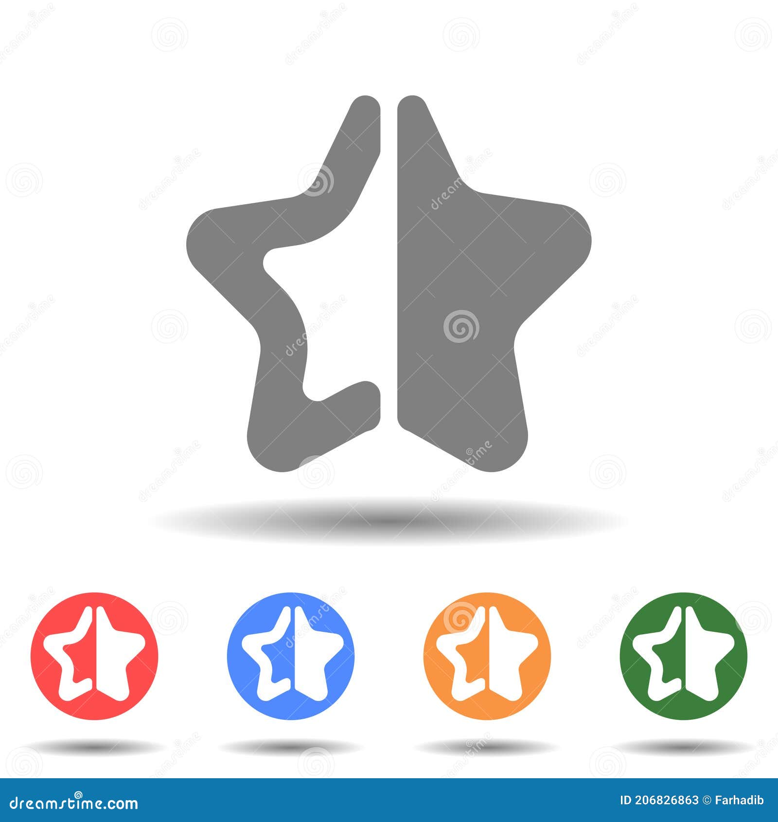 Half Star Full Isolated Icon. Simple Element Illustration From Ultimate ...