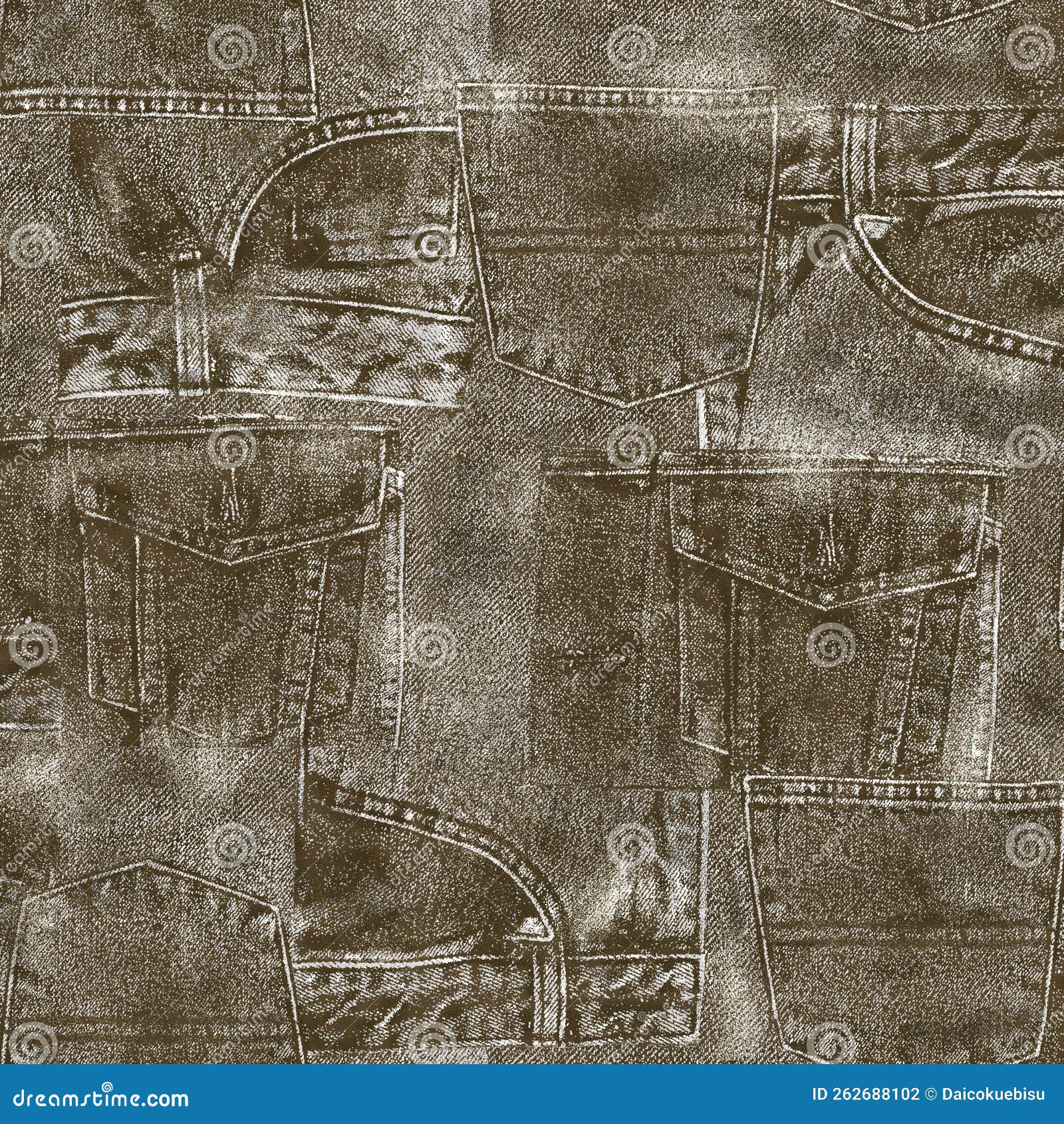 Patchwork Pattern of Seamlessly Continuous Jeans, Stock Illustration ...