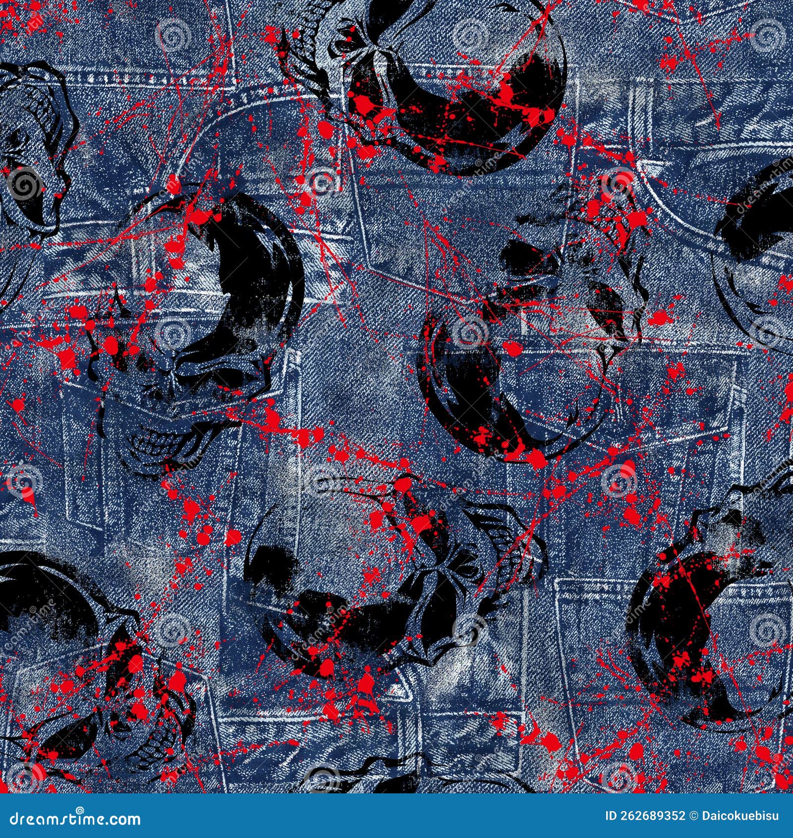 Patchwork Pattern of Seamlessly Continuous Jeans, Stock Illustration ...