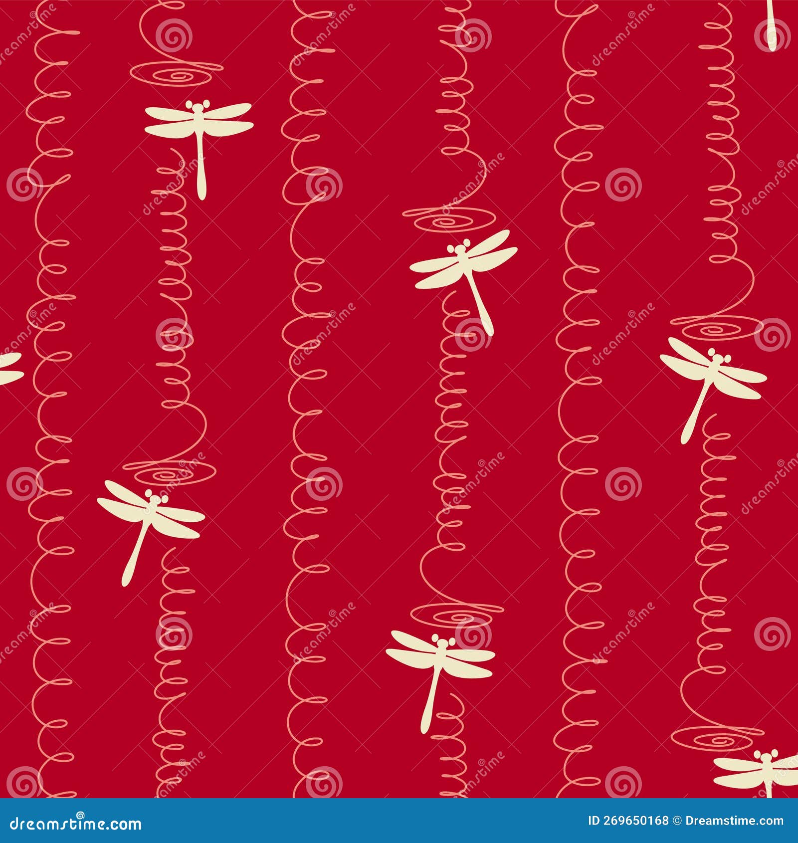 Simple Silhouette Dragonfly Seamless Pattern, Stock Vector ...
