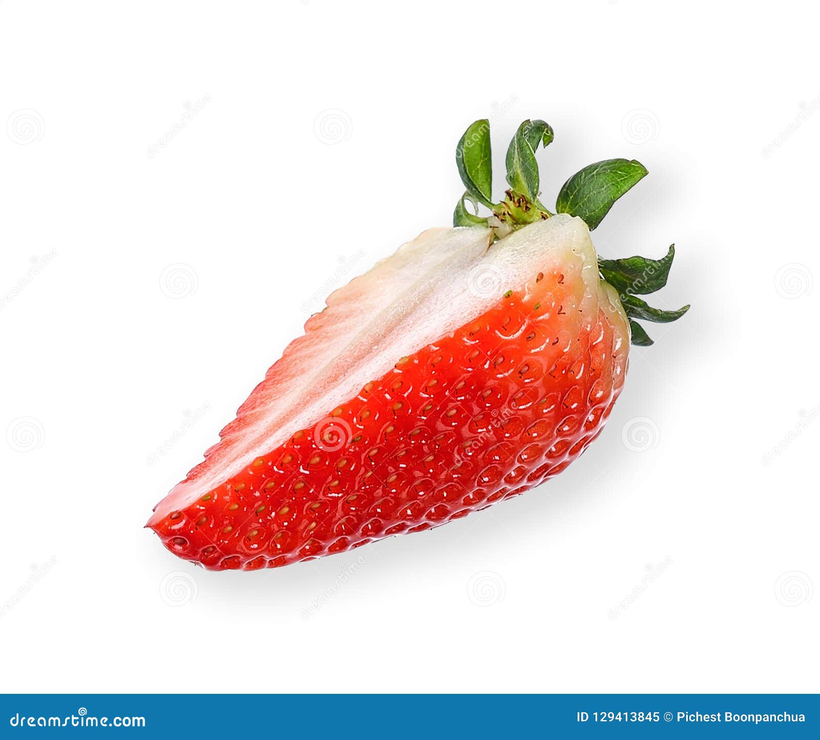 Half Strawberry Isolated on White Clipping Path Stock Image - Image of ...