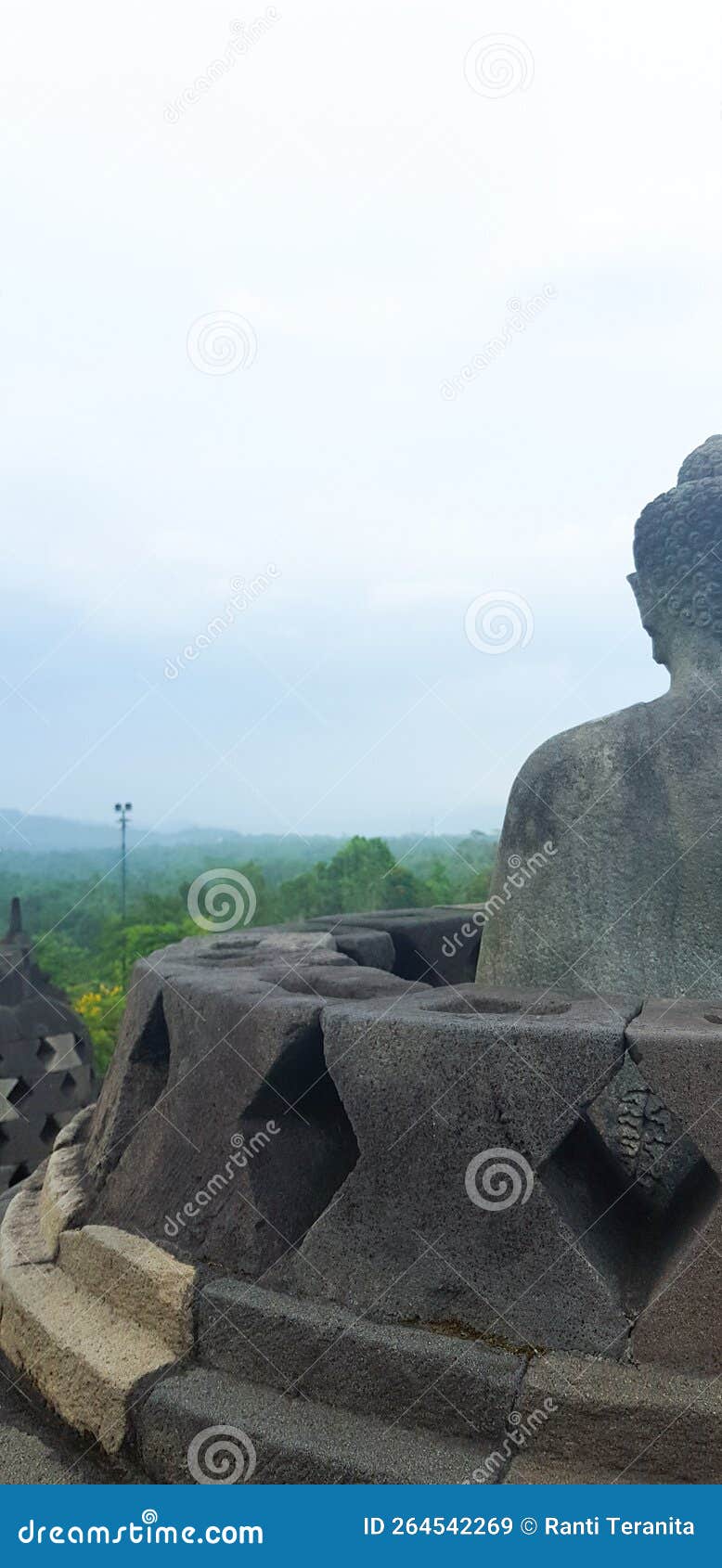 Half of Stupa at Candi Borobudur with Great View Stock Image - Image of ...