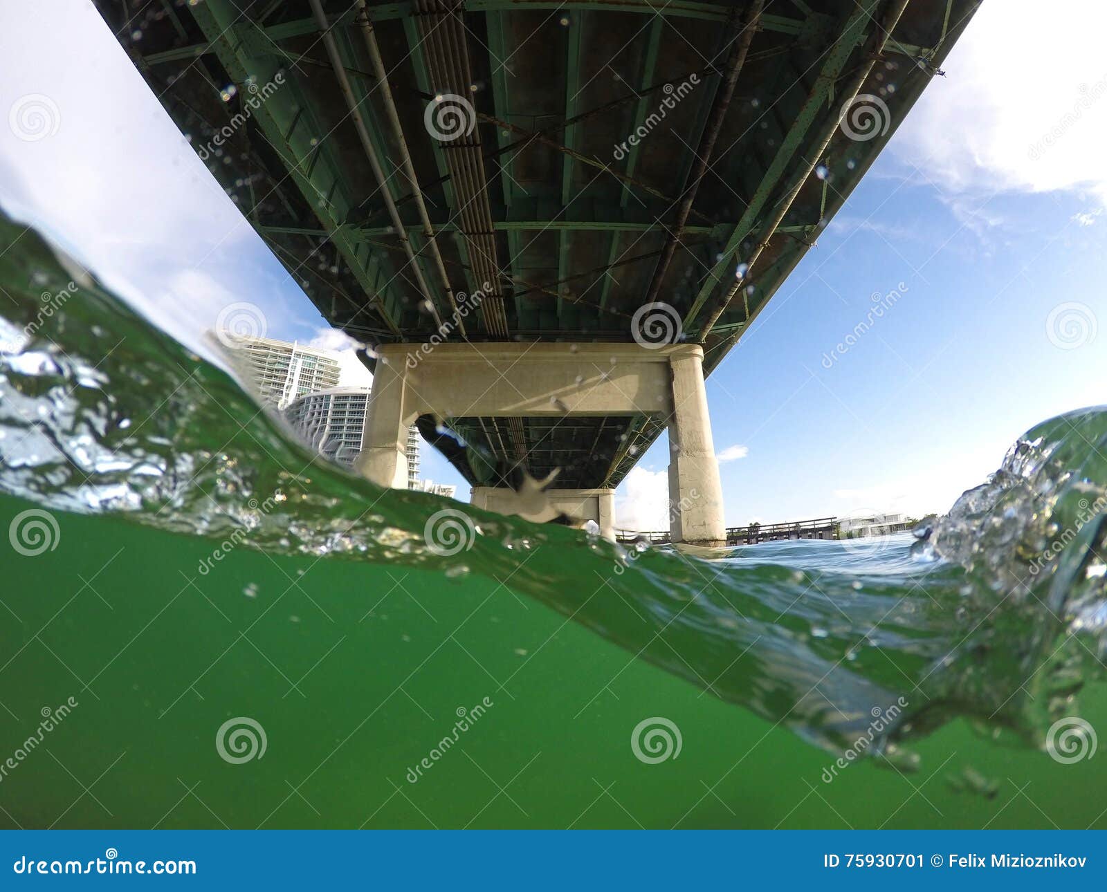 Submerged Bridge Arch During Flooding Caused By Climate Change Stock ...