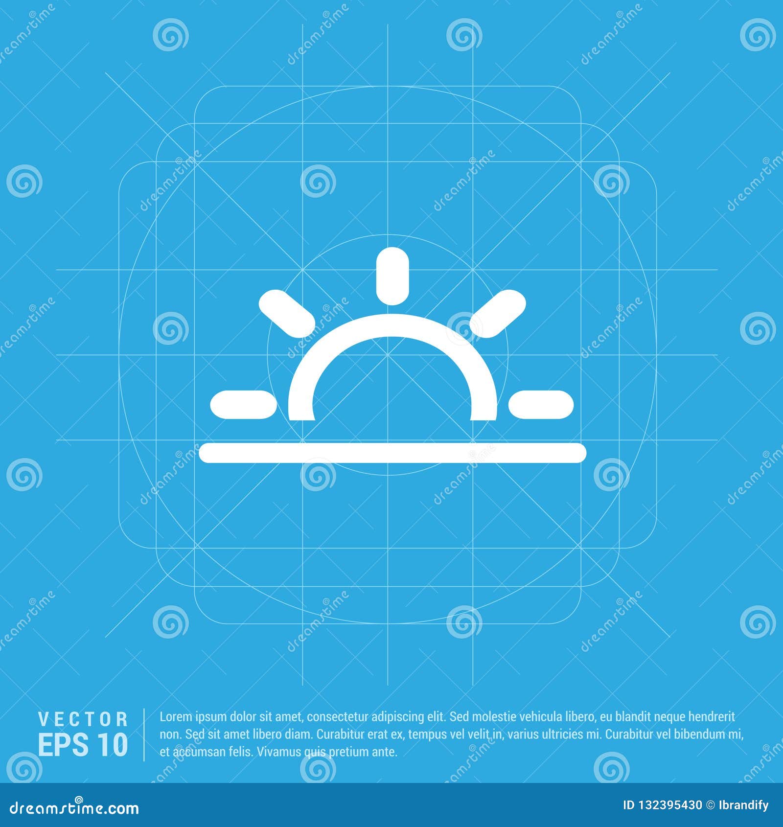 Half Sun Icon stock vector. Illustration of star, design - 132395430