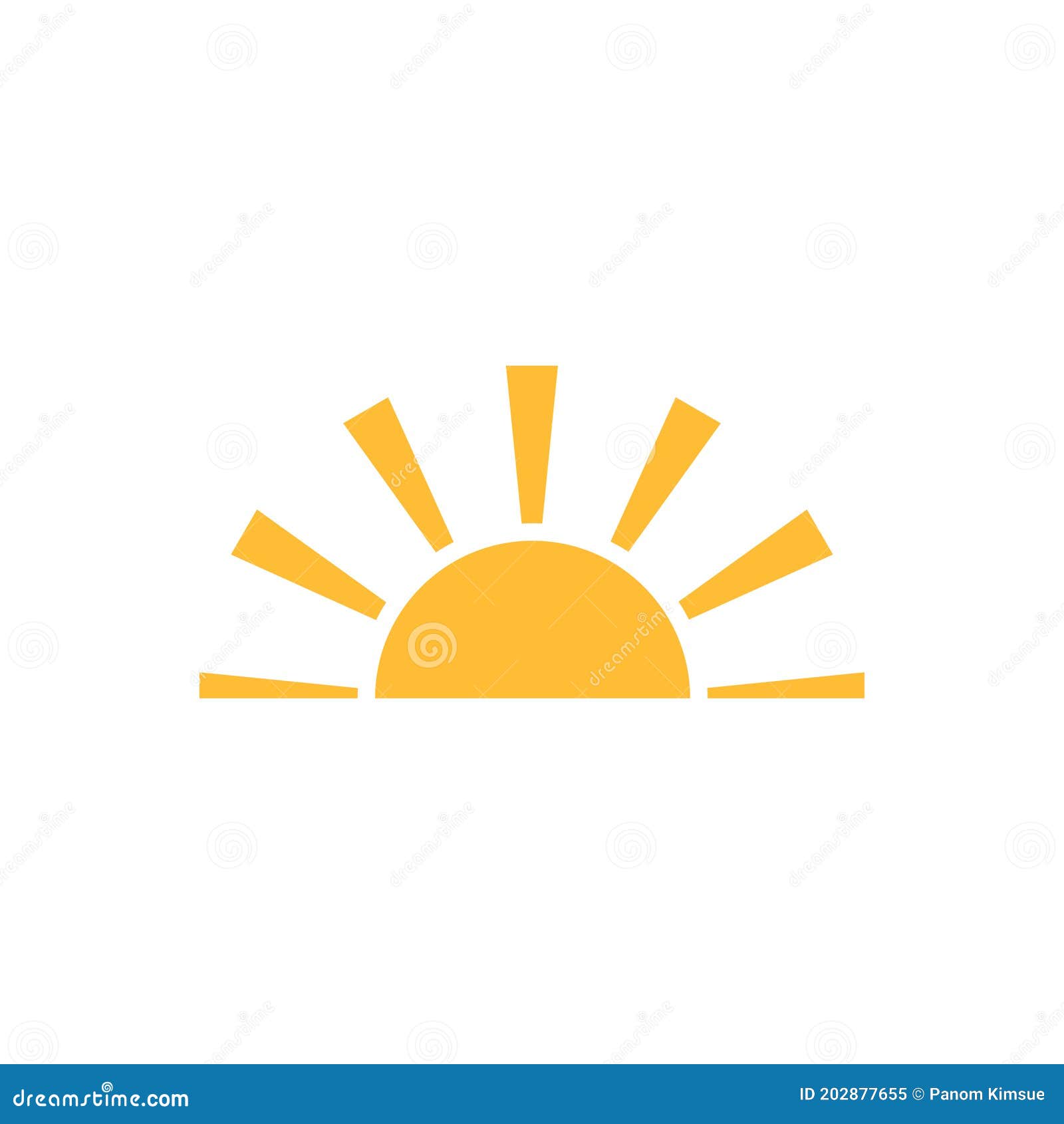 A Half Sun Is Setting Downwards Icon Vector Sunset Concept For Graphic ...