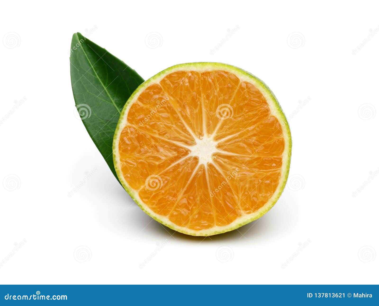 Half A Tangerine And Slices Isolated On A White Background Stock Photo ...