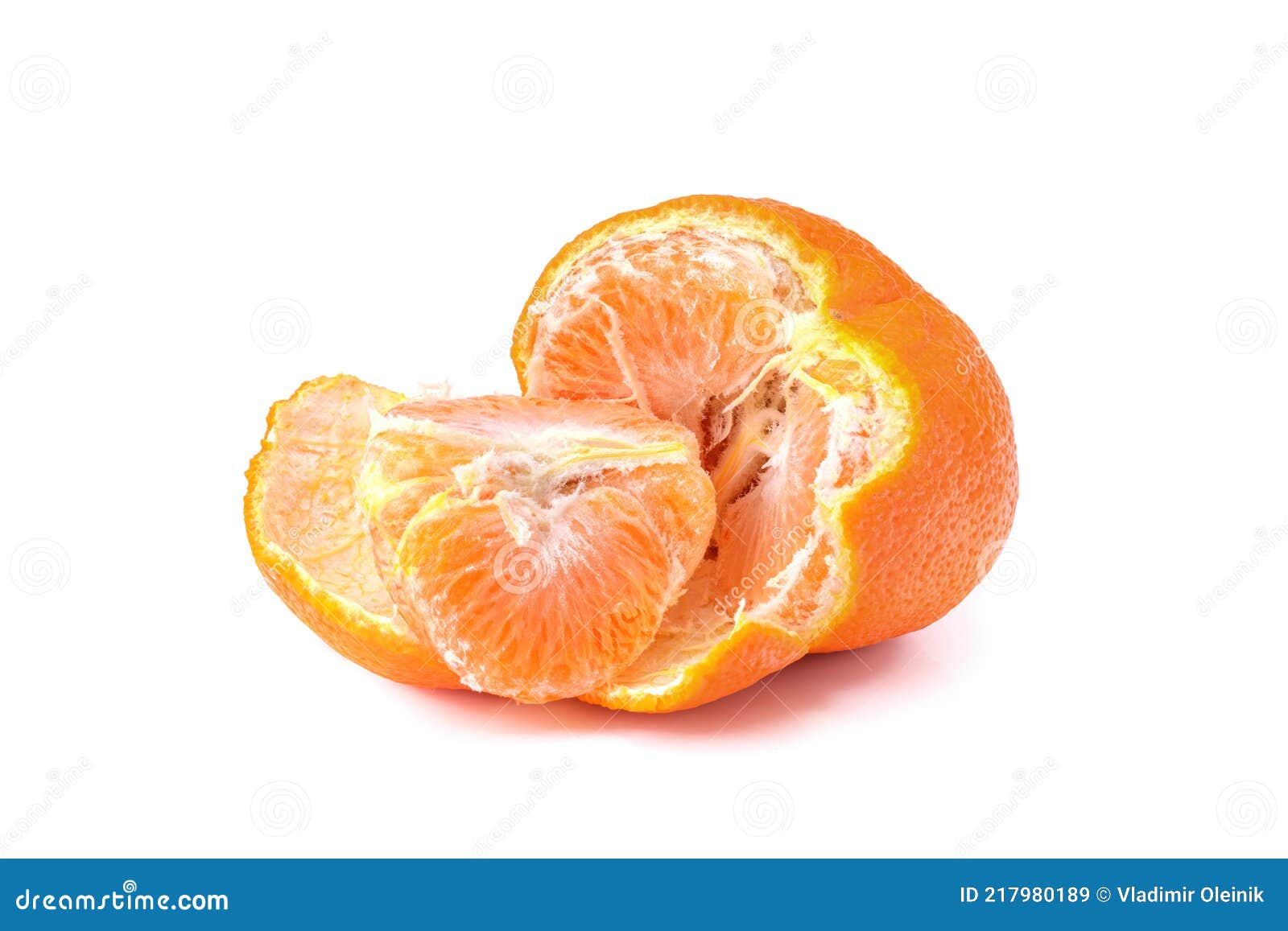 Half A Tangerine And Slices Isolated On A White Background Stock Photo ...