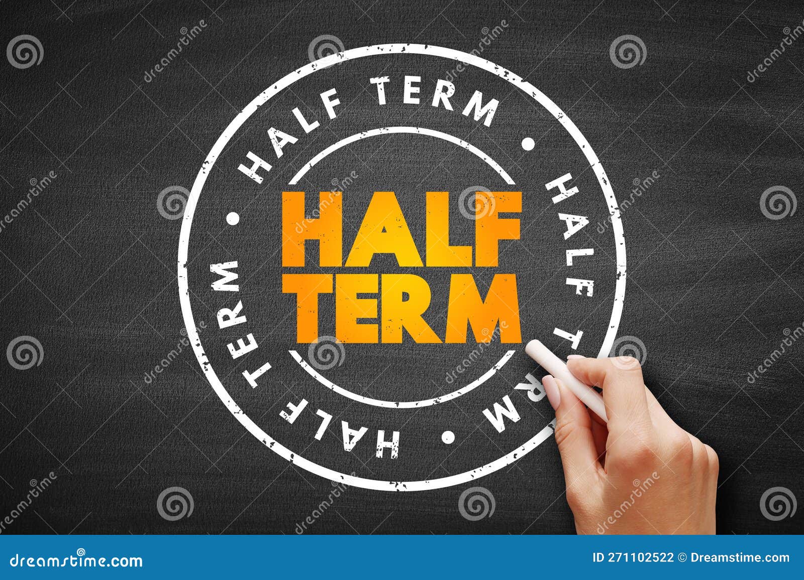 Half Term Text Stamp on Blackboard, Concept Background Stock Photo ...