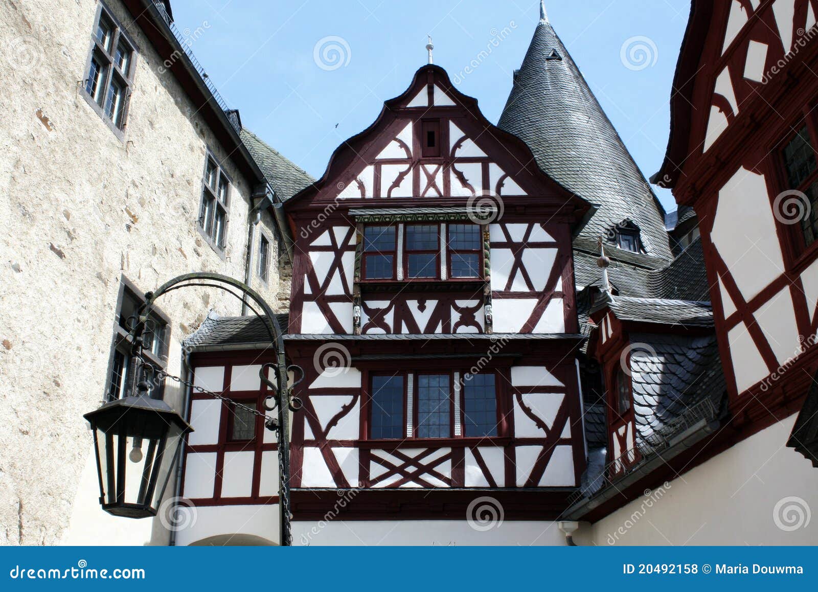 Half Timbered Architecture at Schloss Burresheiim Stock Photo - Image ...