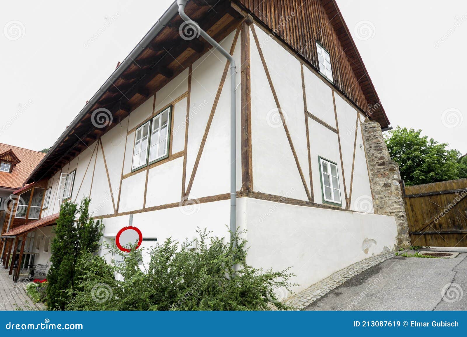 A Half Timbered Building or Timber Frame Construction Stock Image ...