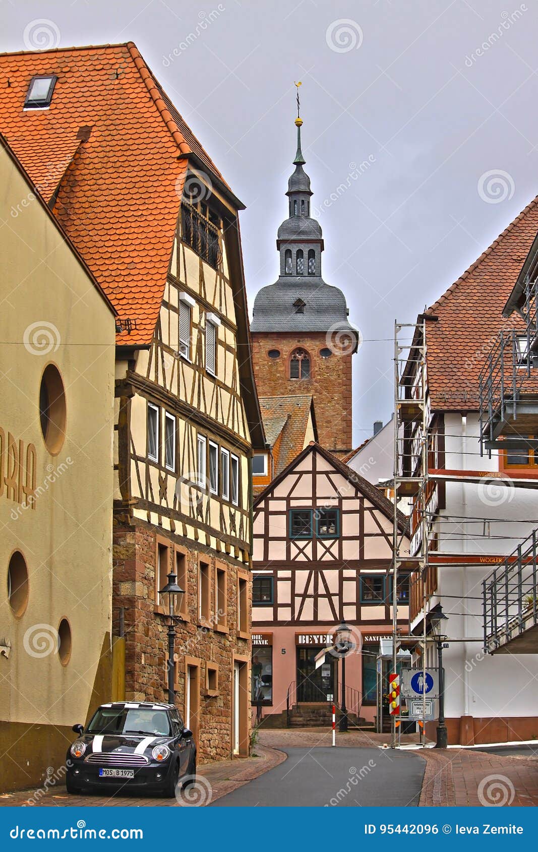 Half-timbered buildings editorial photo. Image of german - 95442096