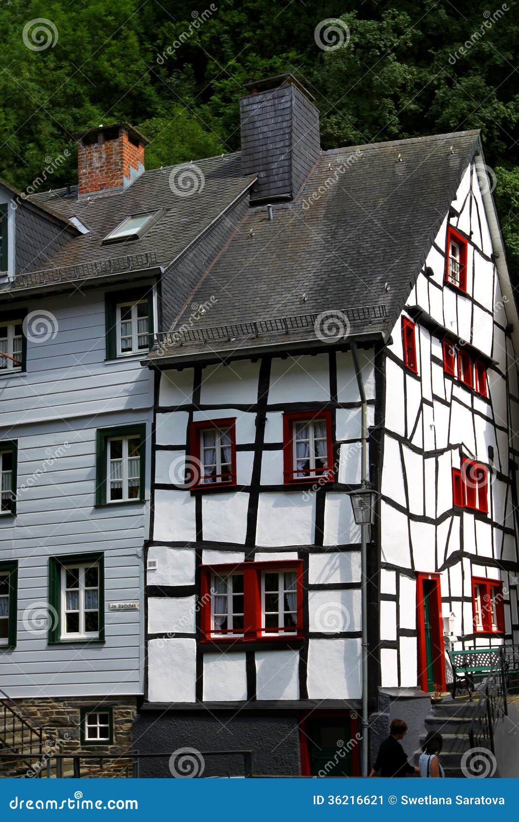 Half-timbered German house stock image. Image of window - 36216621