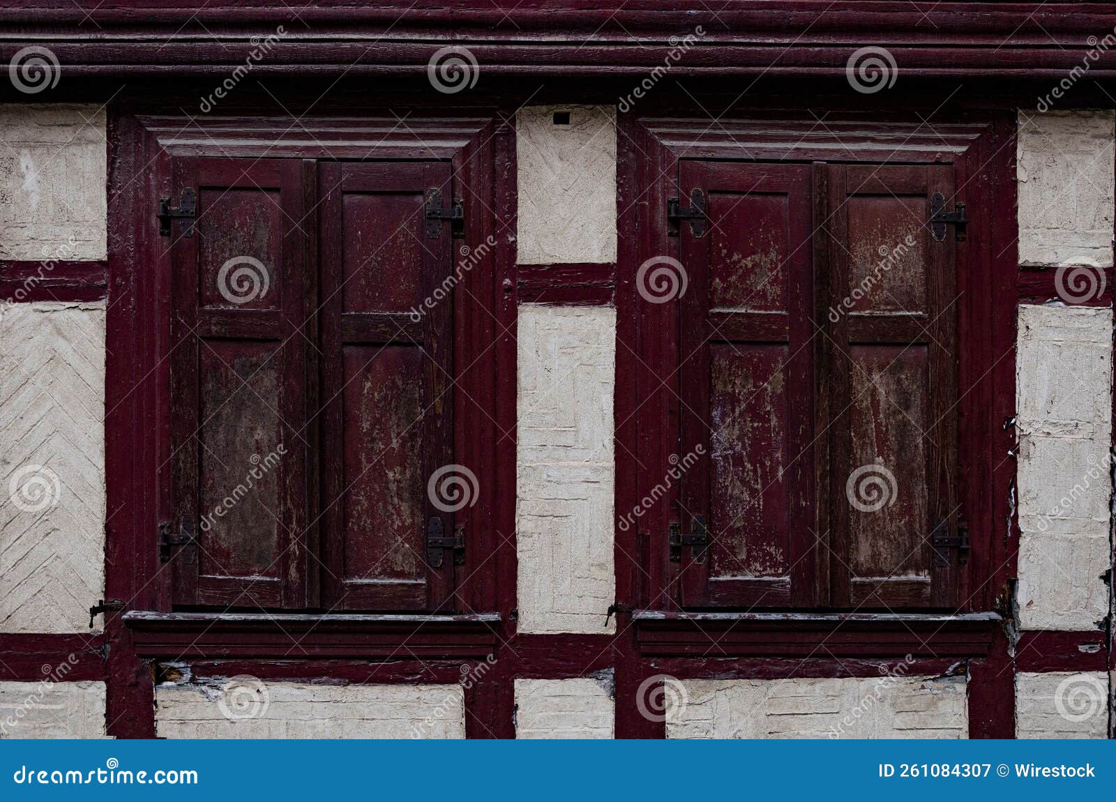Half Timbered House with Hinged Windows Stock Image - Image of exterior ...