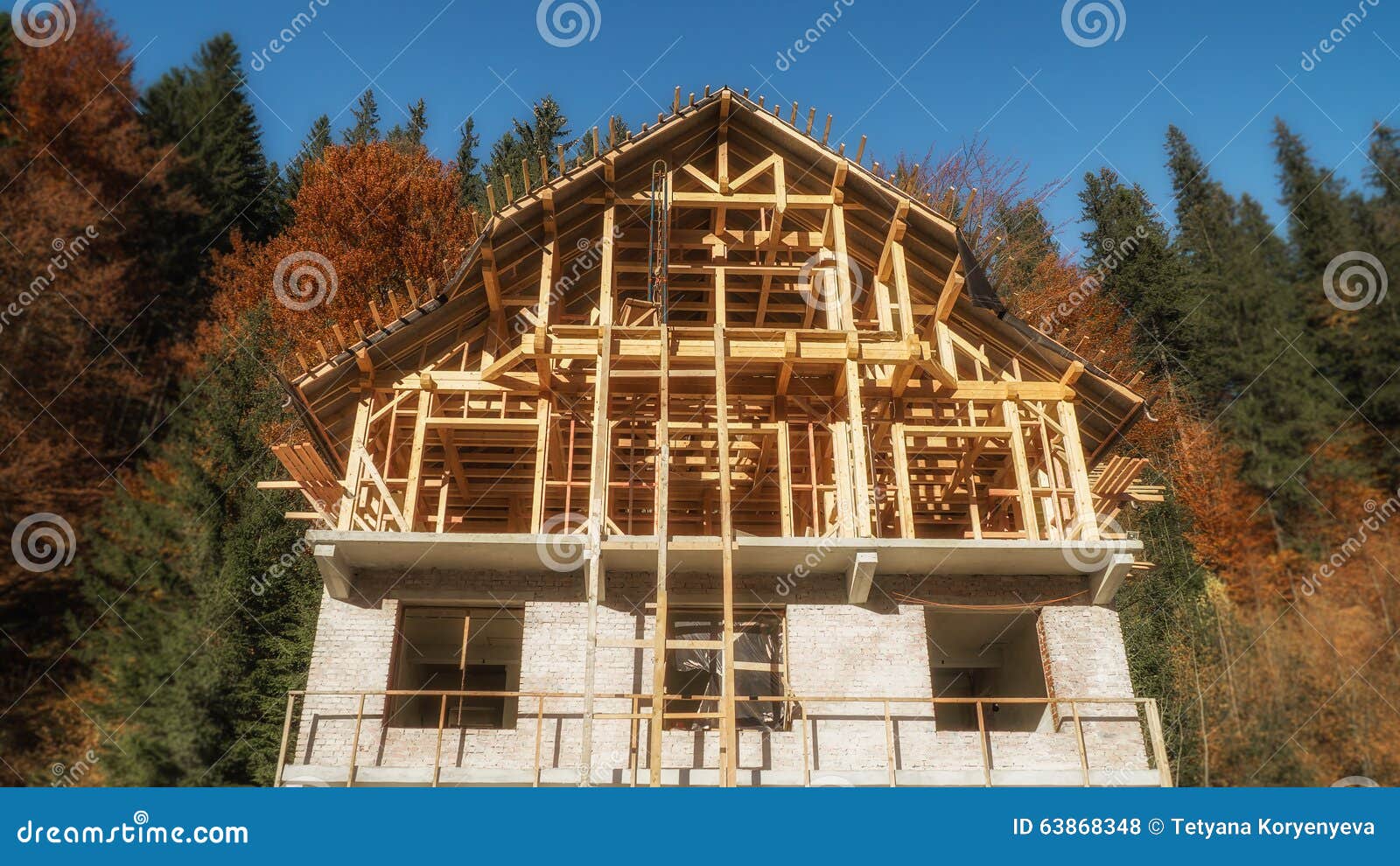 Half-timbered House Under Construction Stock Photo - Image of medieval ...