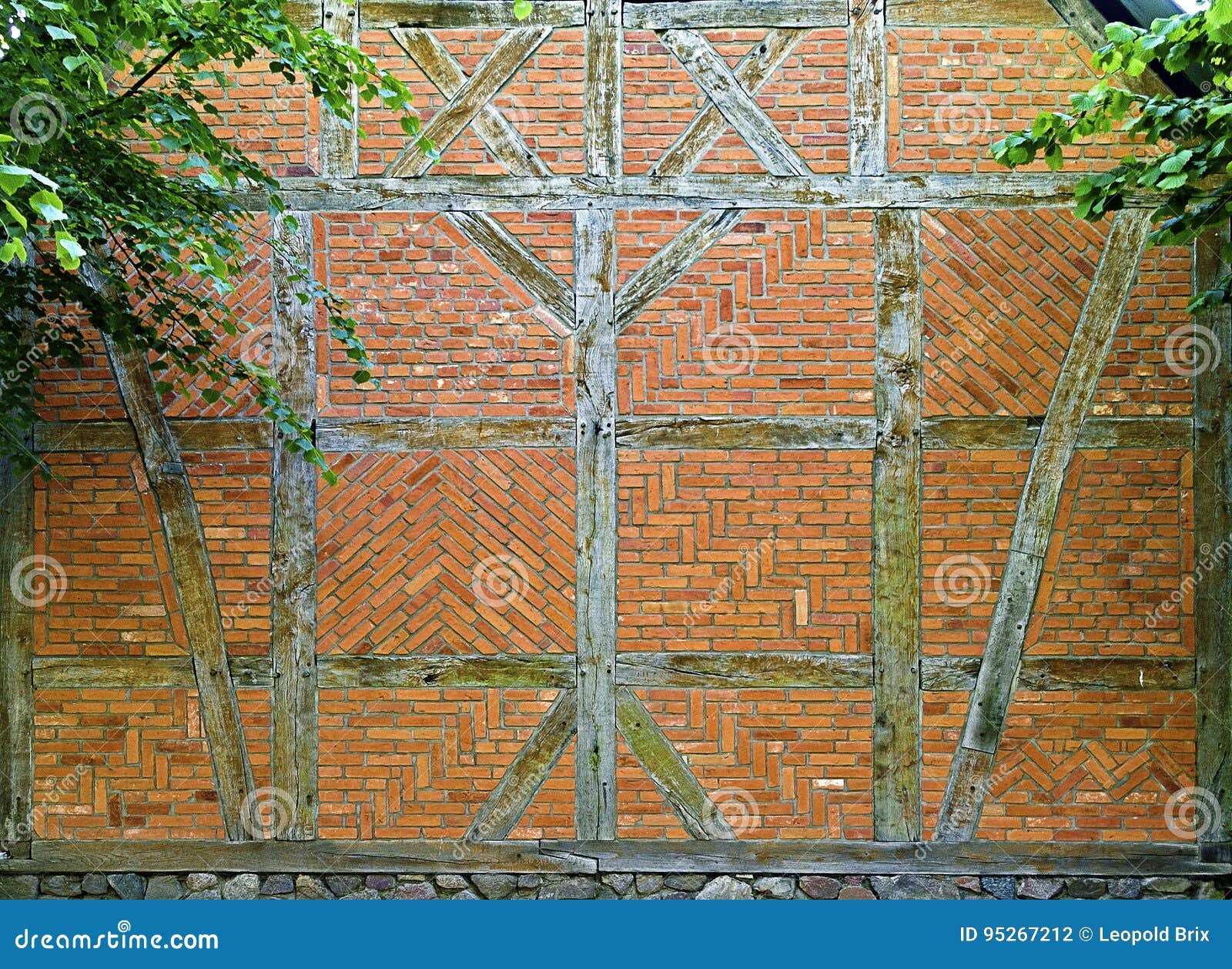 Half-timbered wall stock photo. Image of frame, fired - 95267212