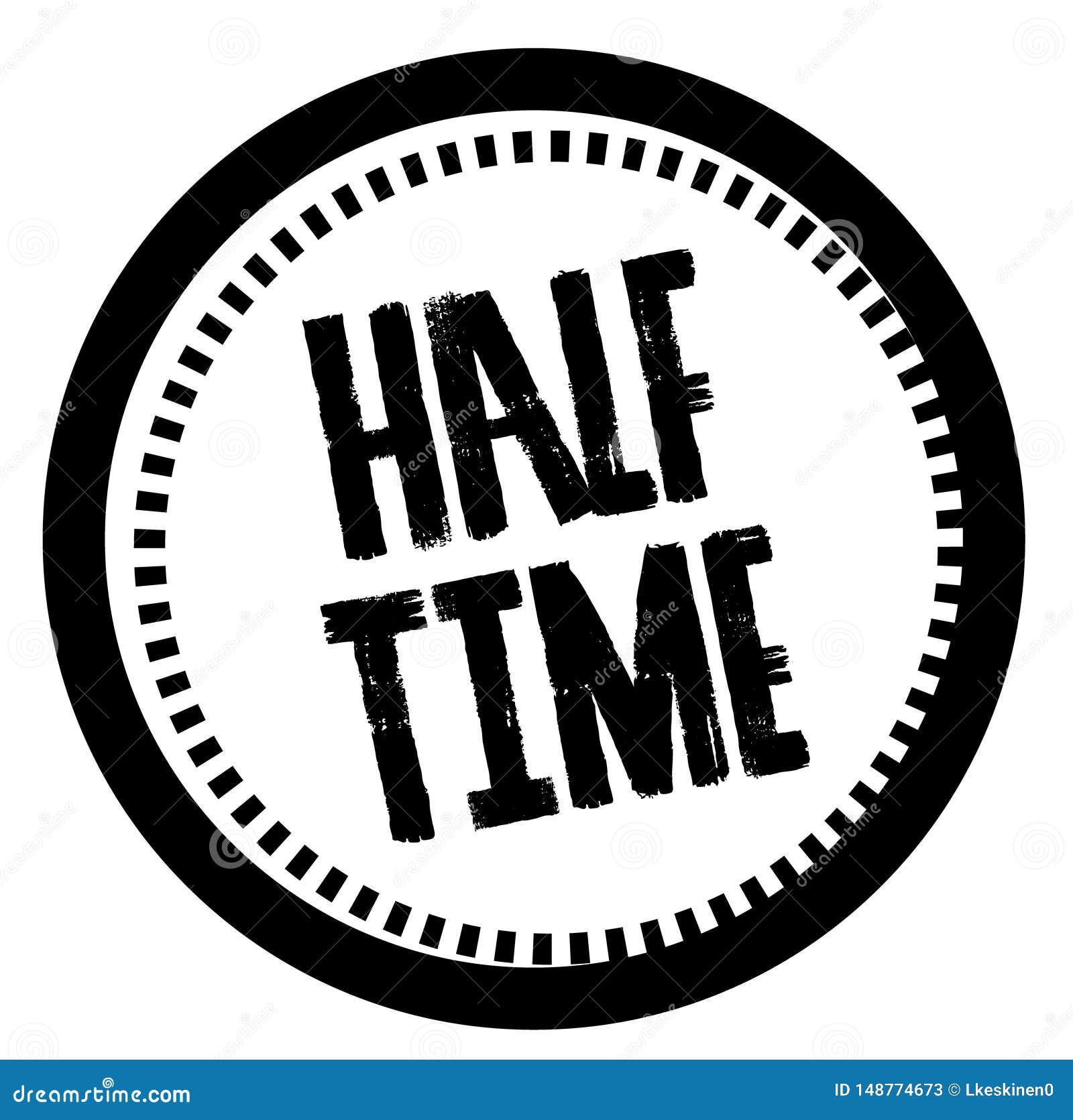 Half Time Rubber Stamp Cartoon Vector | CartoonDealer.com #101284867