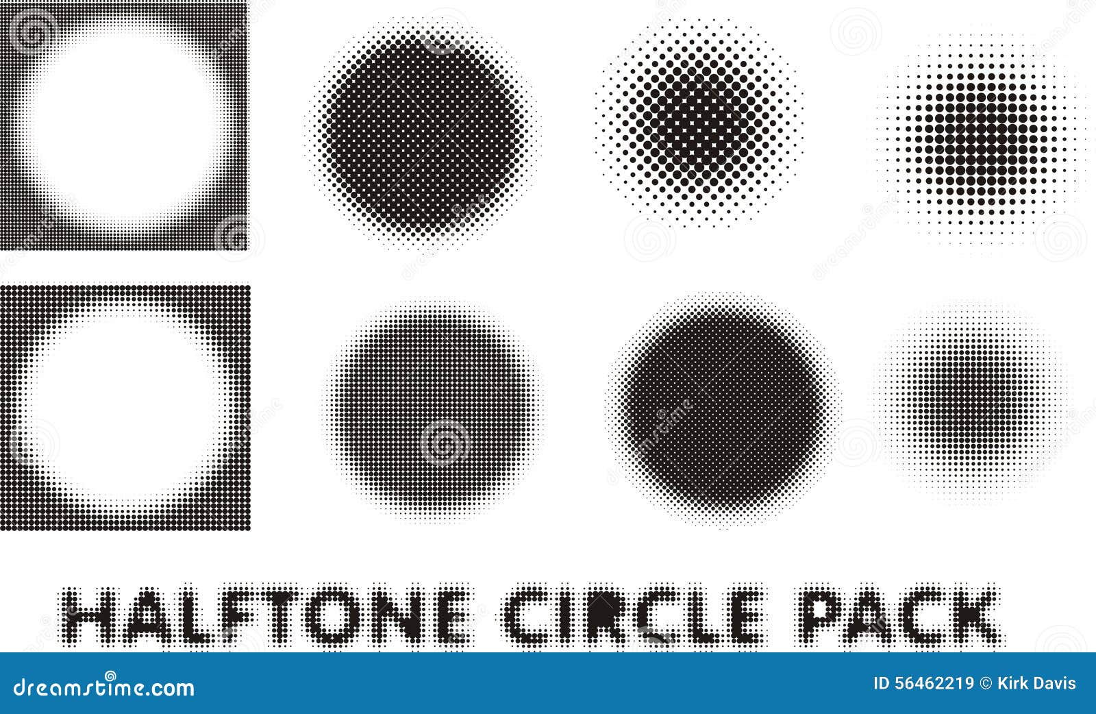 Halftone Circle Pack Design Elements Stock Vector - Illustration of ...