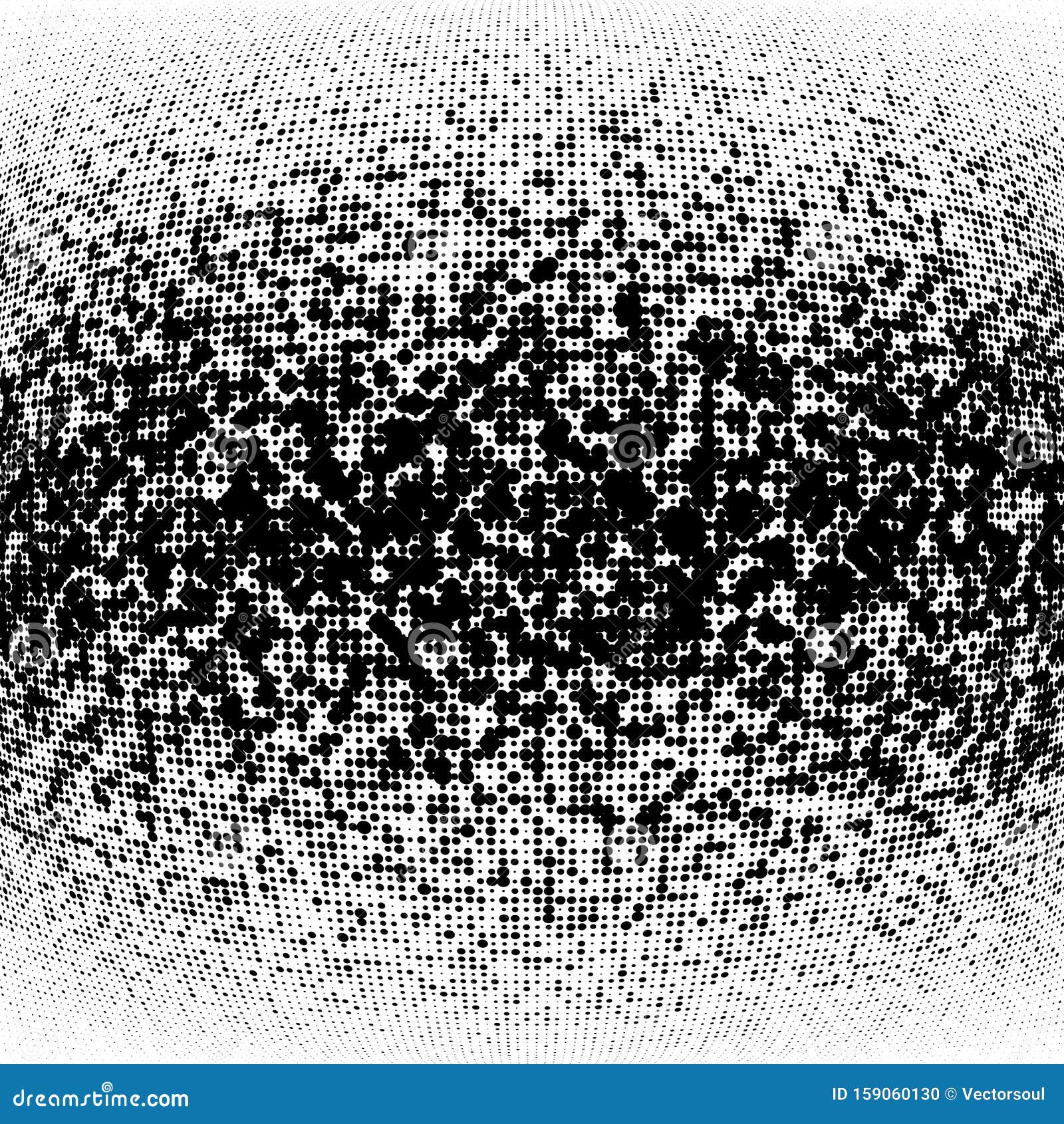 Half-tone Dots. Dotted, Circles Pattern. Sphere, Orb or Globe ...