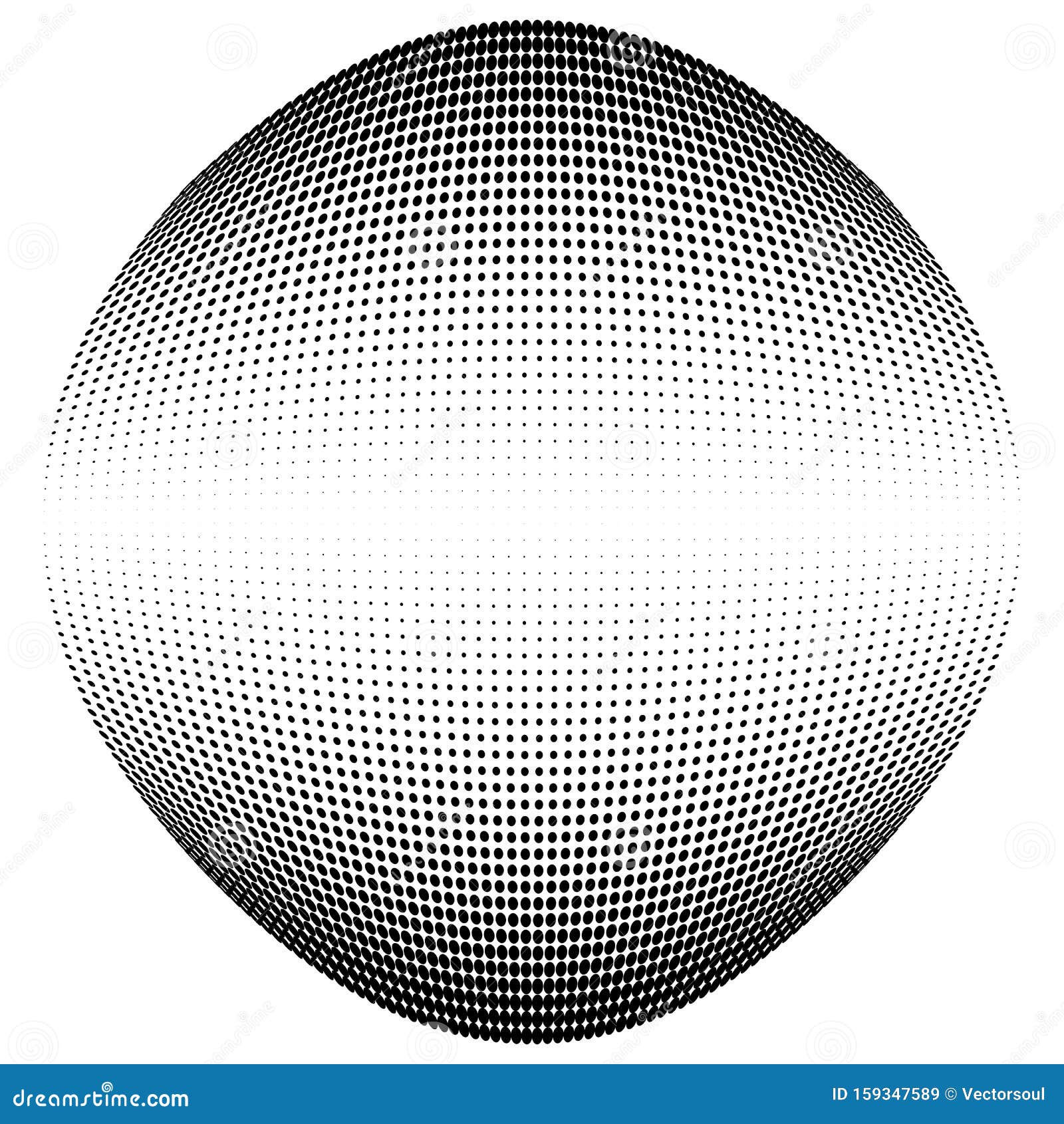 Half-tone Dots. Dotted, Circles Pattern. Sphere, Orb or Globe ...
