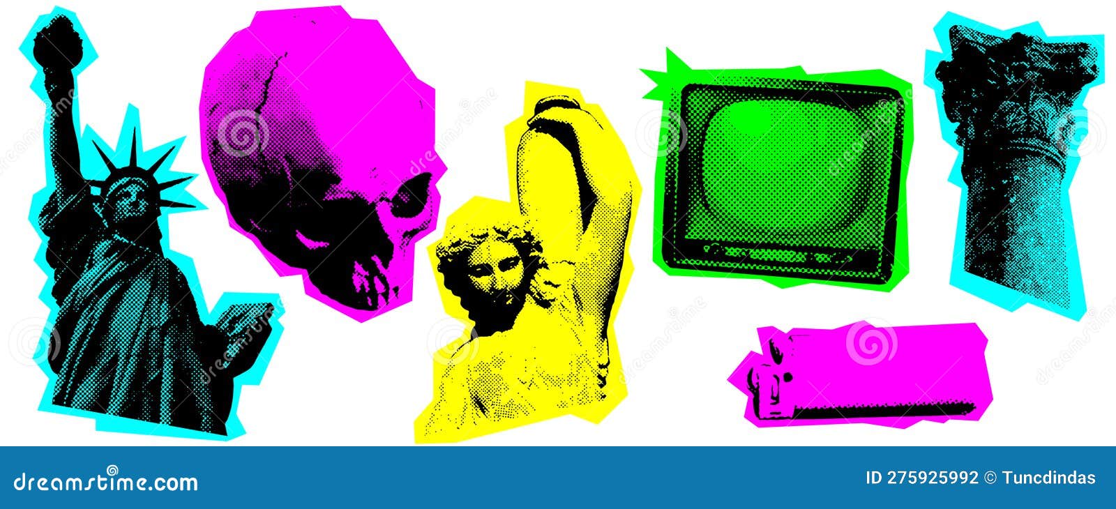 Collage Of Television Screens, Each Displaying A Different Multimedia ...