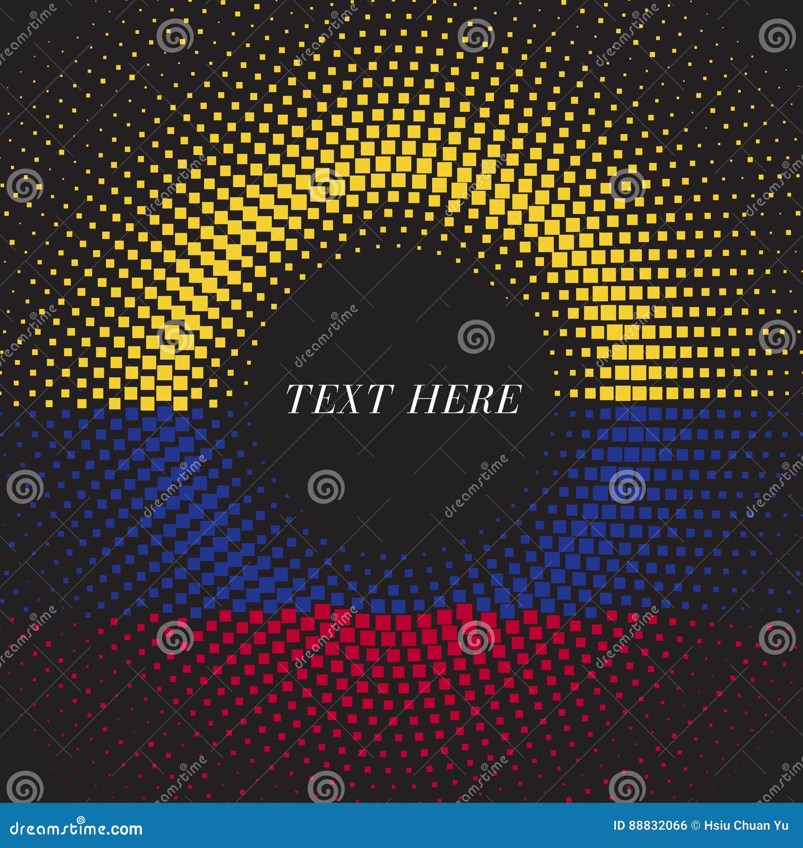 Half Tone Square Round Gradient Template Colombia Flag Stock Vector ...