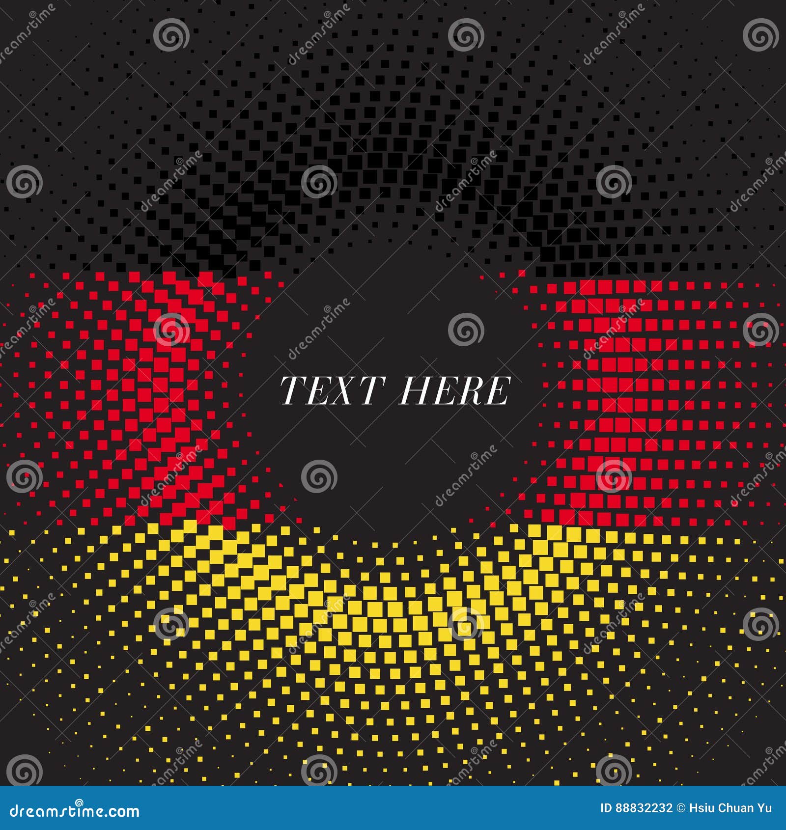Half Tone Square Round Gradient Template Germany Flag Stock Vector ...