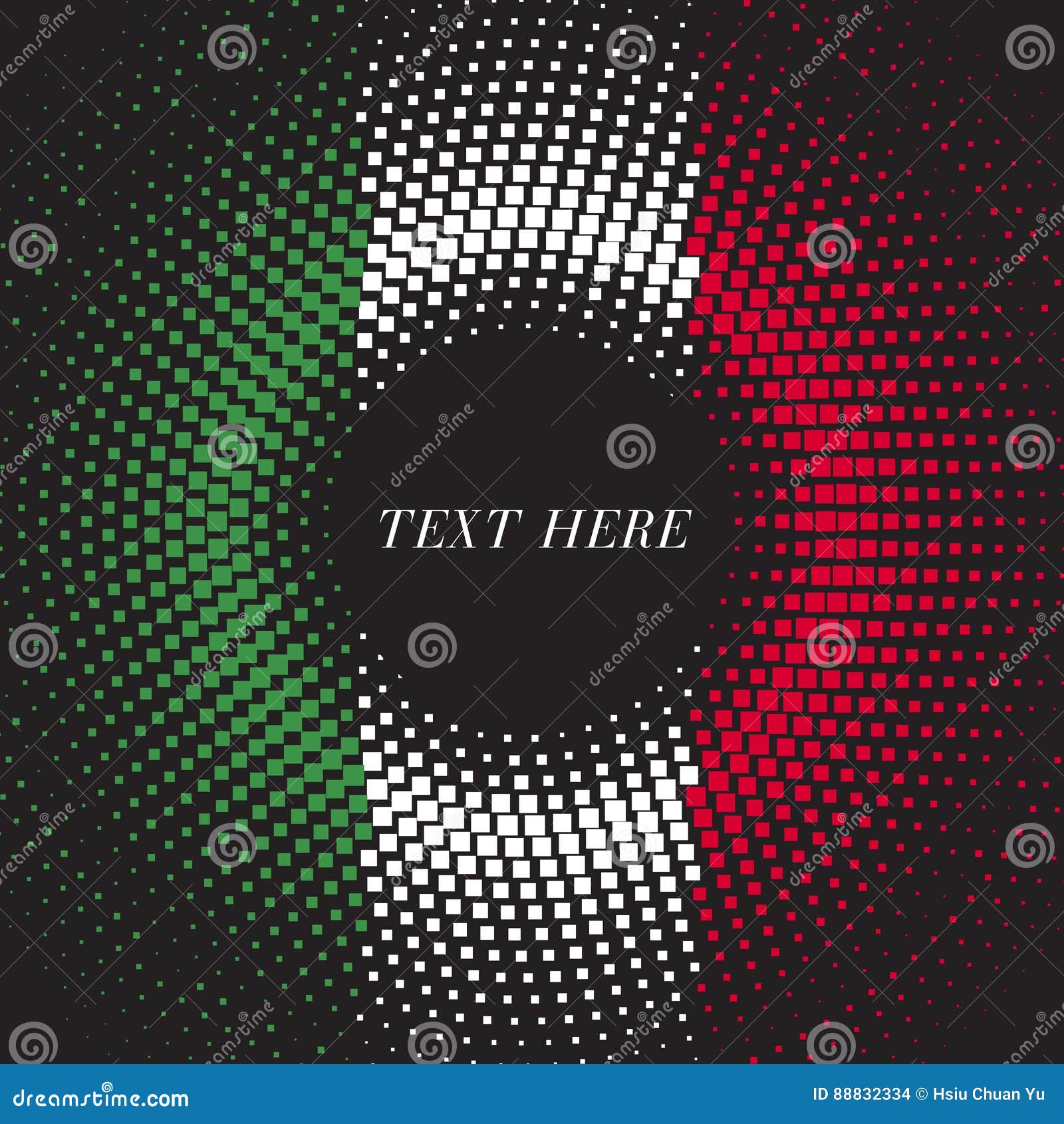 Half Tone Square Round Gradient Template Italy Flag Stock Vector ...